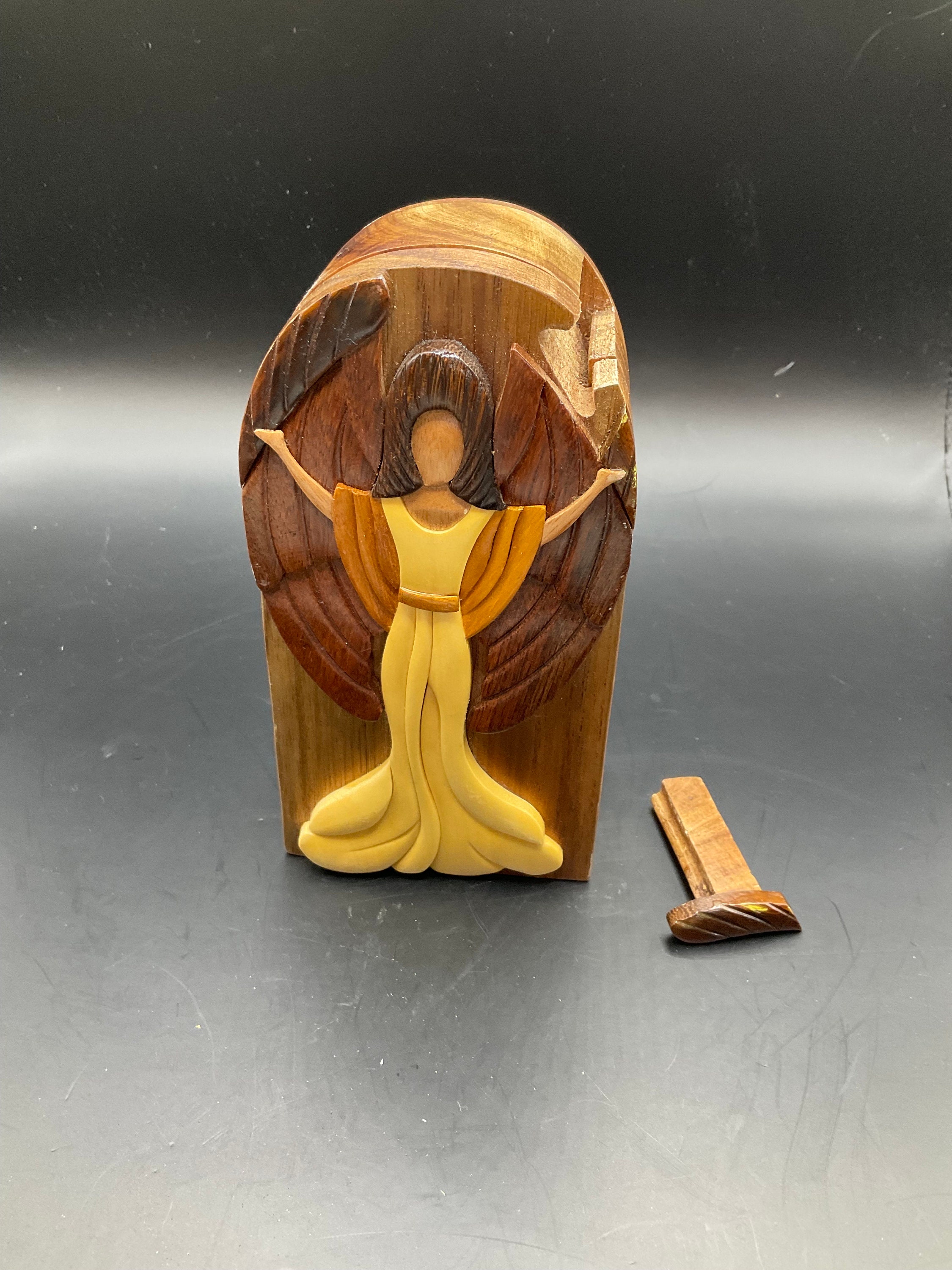 Handcrafted Wood Angel Puzzle Gift Box by Carver Dans - Etsy