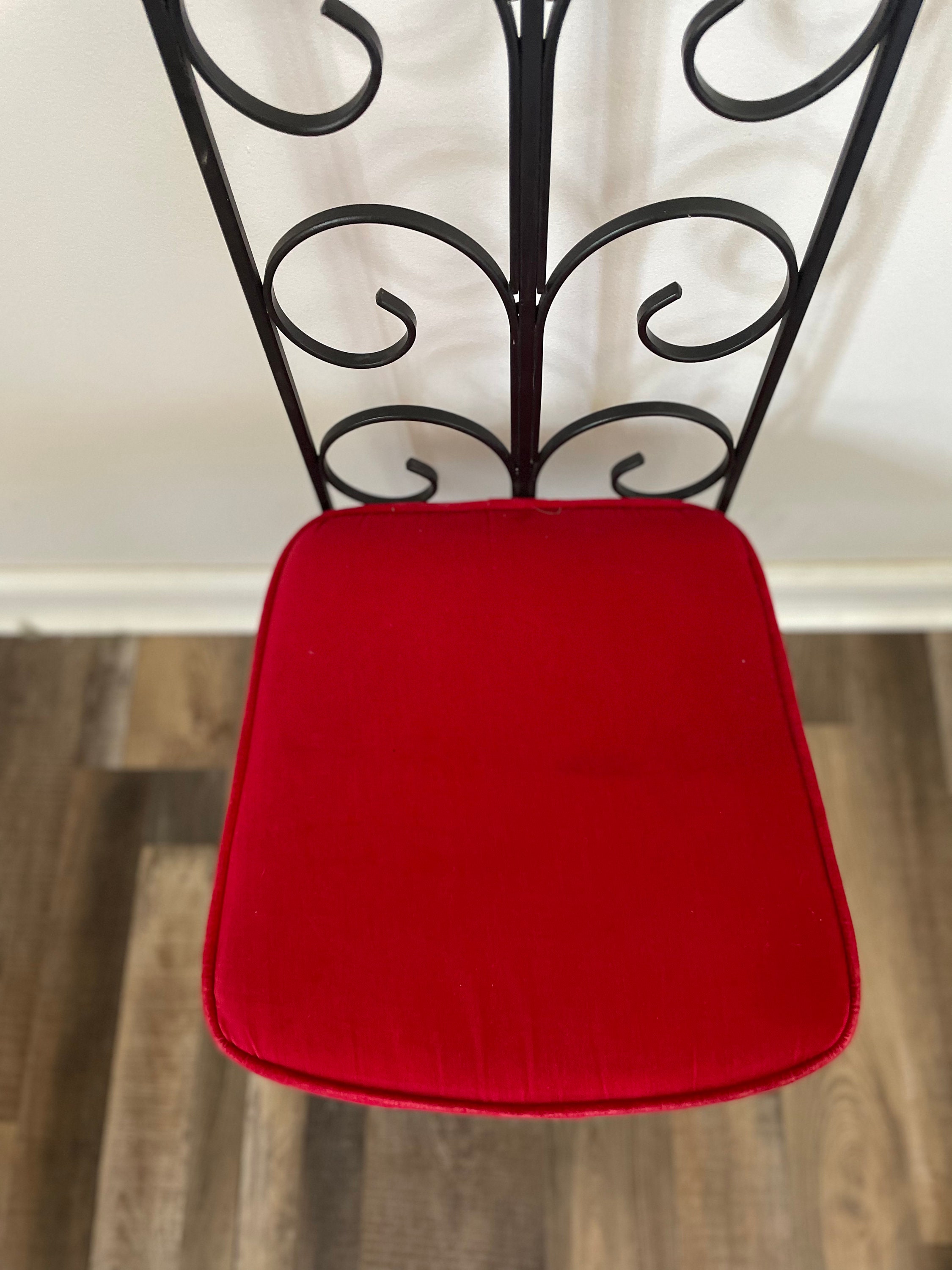 Mid Century Wrought Iron Scroll Back Chair - Etsy