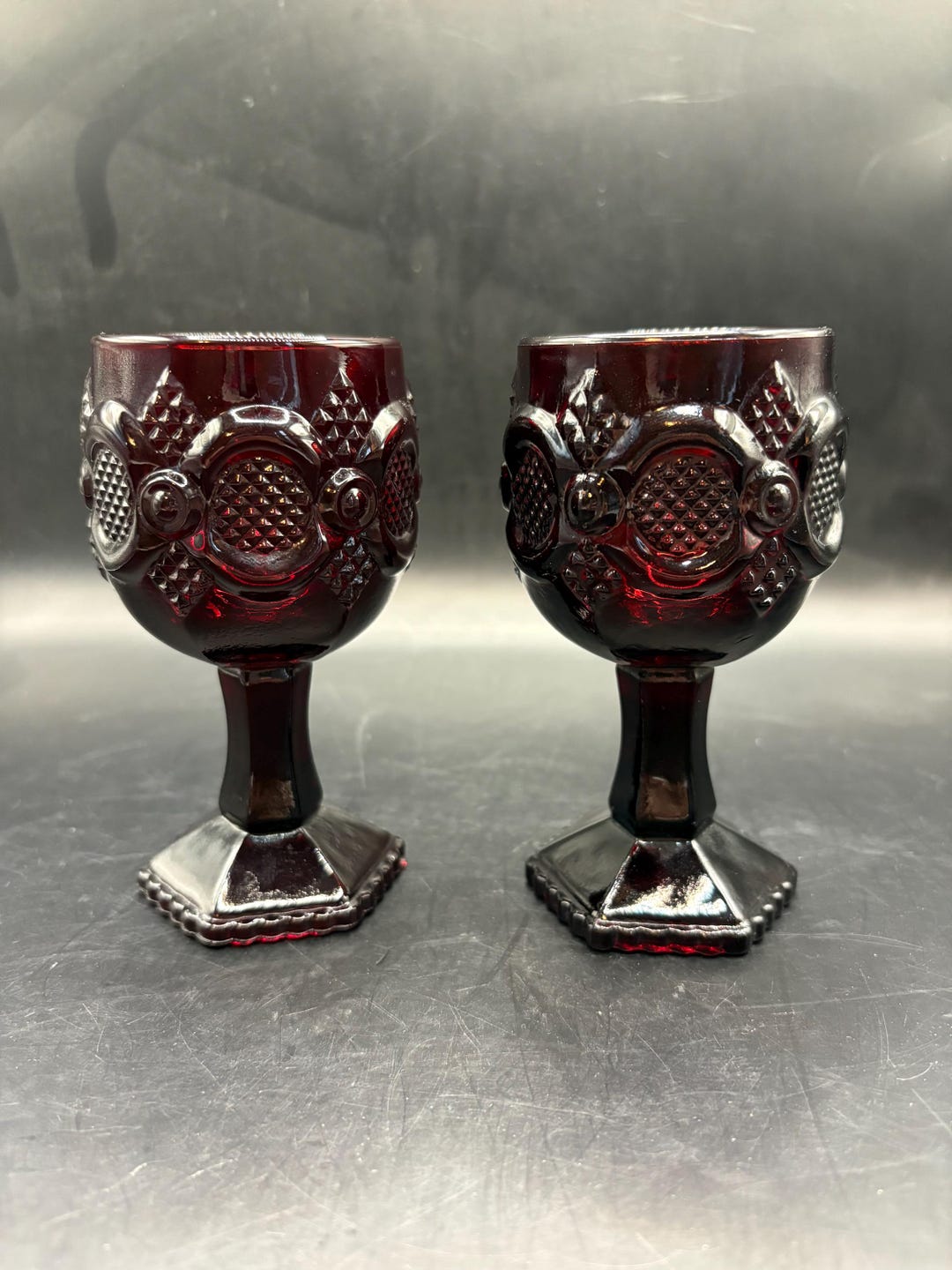 Vintage Avon Ruby Red Cap Cod Collection Goblets - Etsy