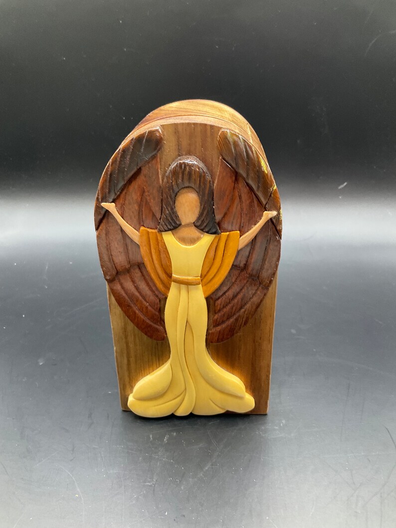 Handcrafted Wood Angel Puzzle Gift Box by Carver Dans - Etsy