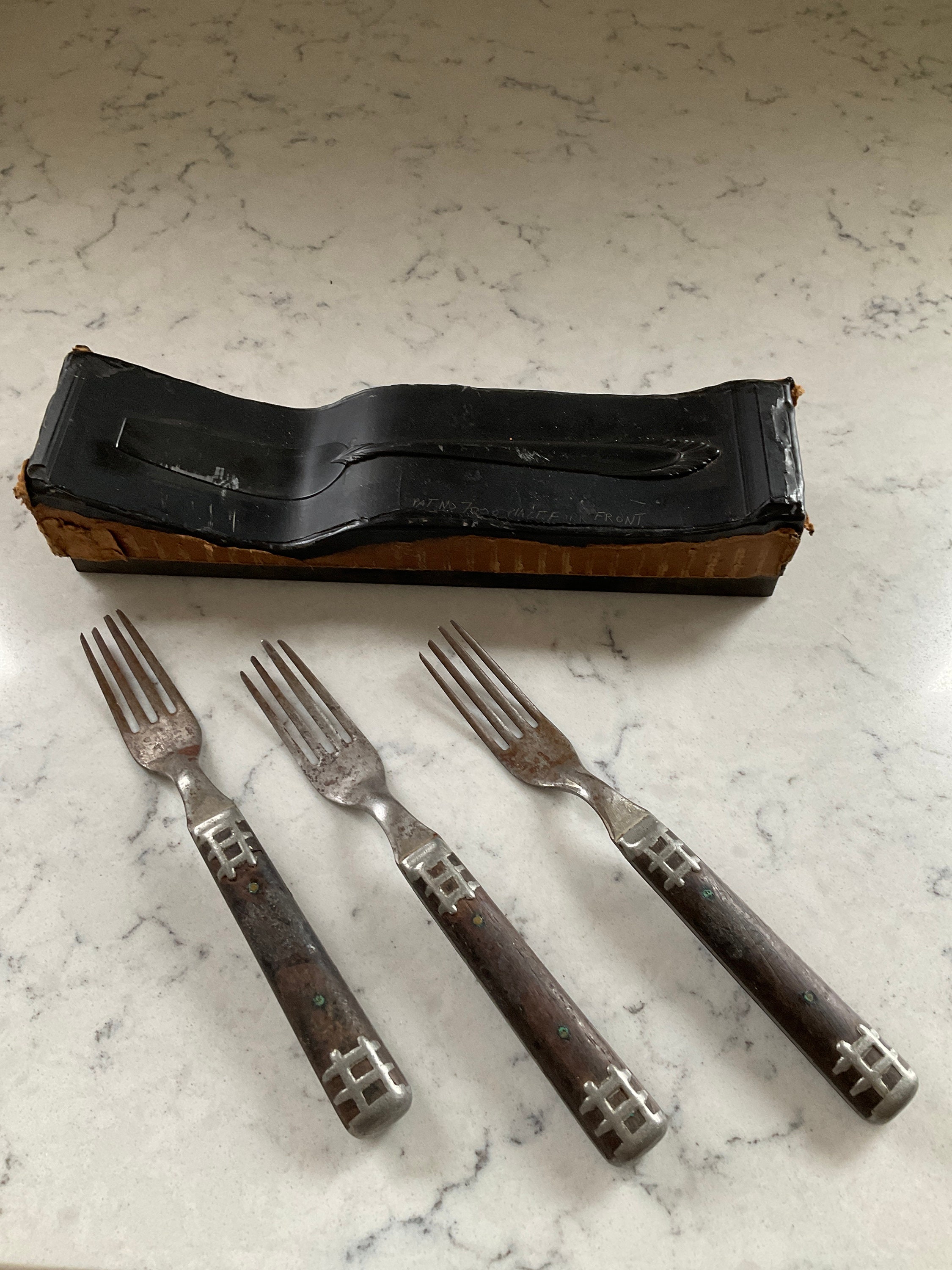 Antique Wooden Handle and Metal Fork Set Civil War Era - Etsy