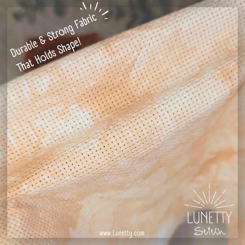 Beige Aida Cross Stitch Fabric Coloured Hand Dyed Embroidery Aida Cloth ...