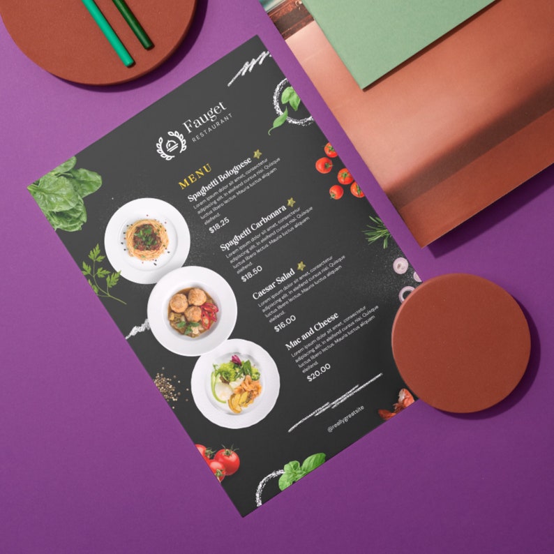 Restaurant Menu Template, Food Menu Template, Editable Restaurant Food ...