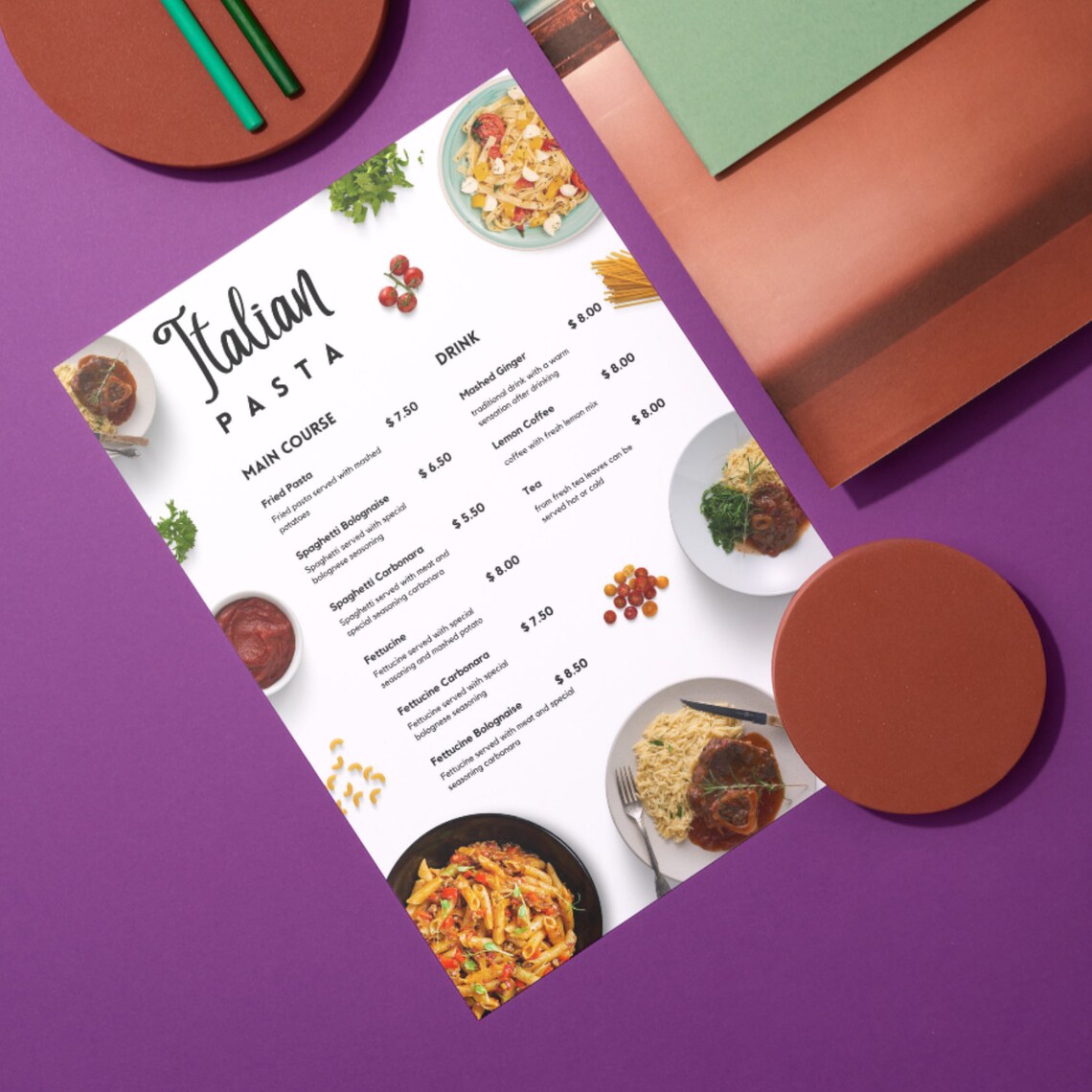 Restaurant Menu Template, Food Menu Template, Editable Restaurant Food ...