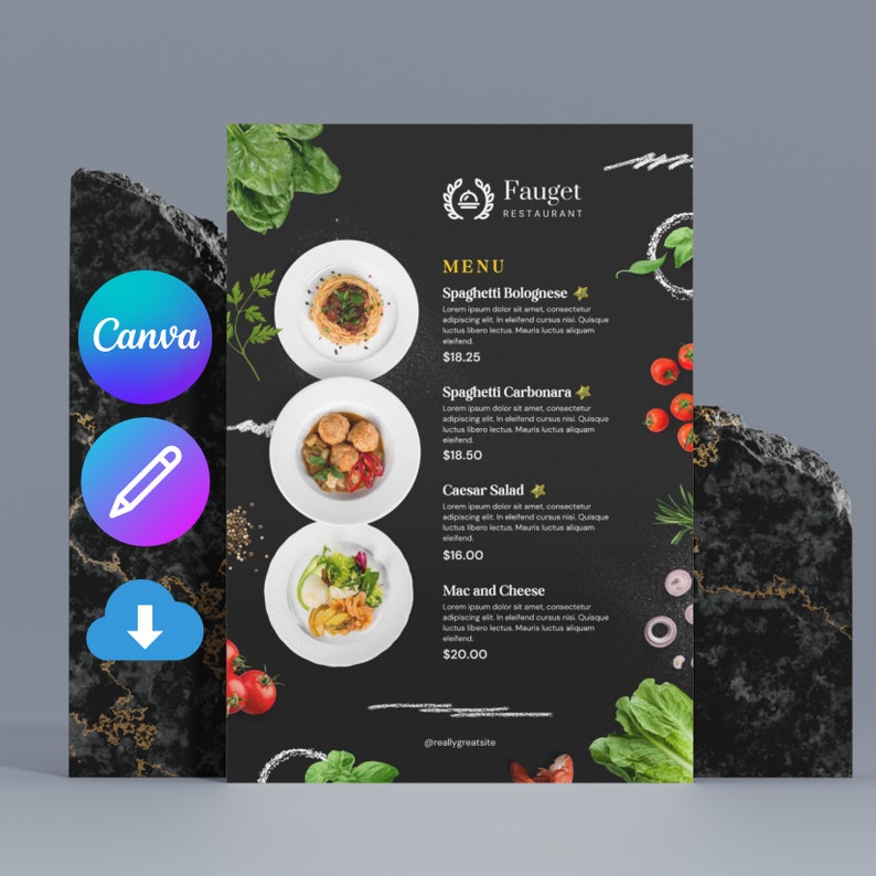 Restaurant Menu Template, Food Menu Template, Editable Restaurant Food ...