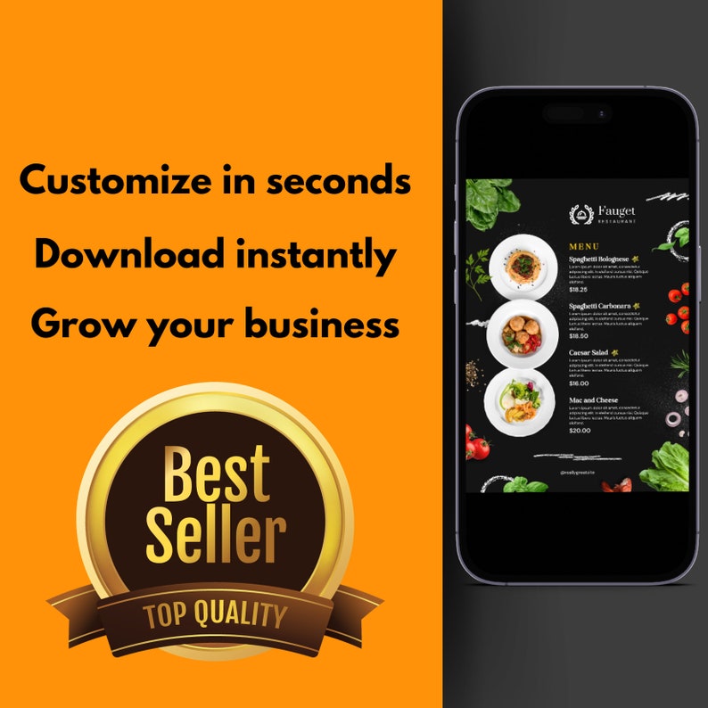 Restaurant Menu Template, Food Menu Template, Editable Restaurant Food ...