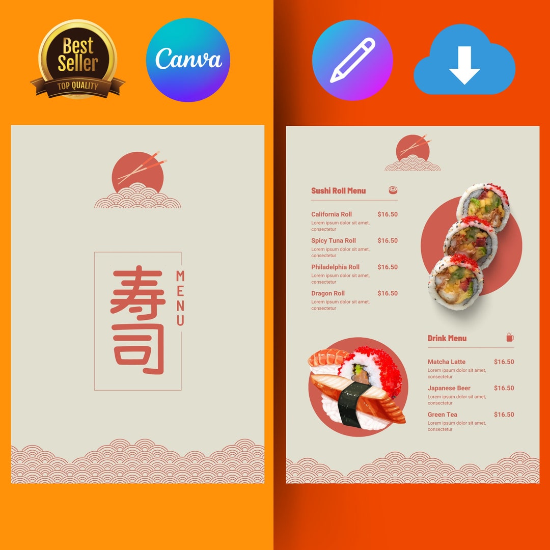 Hibachi Menu Card, Hibachi Dinner Menu, Hibachi Birthday Menu, Instant ...