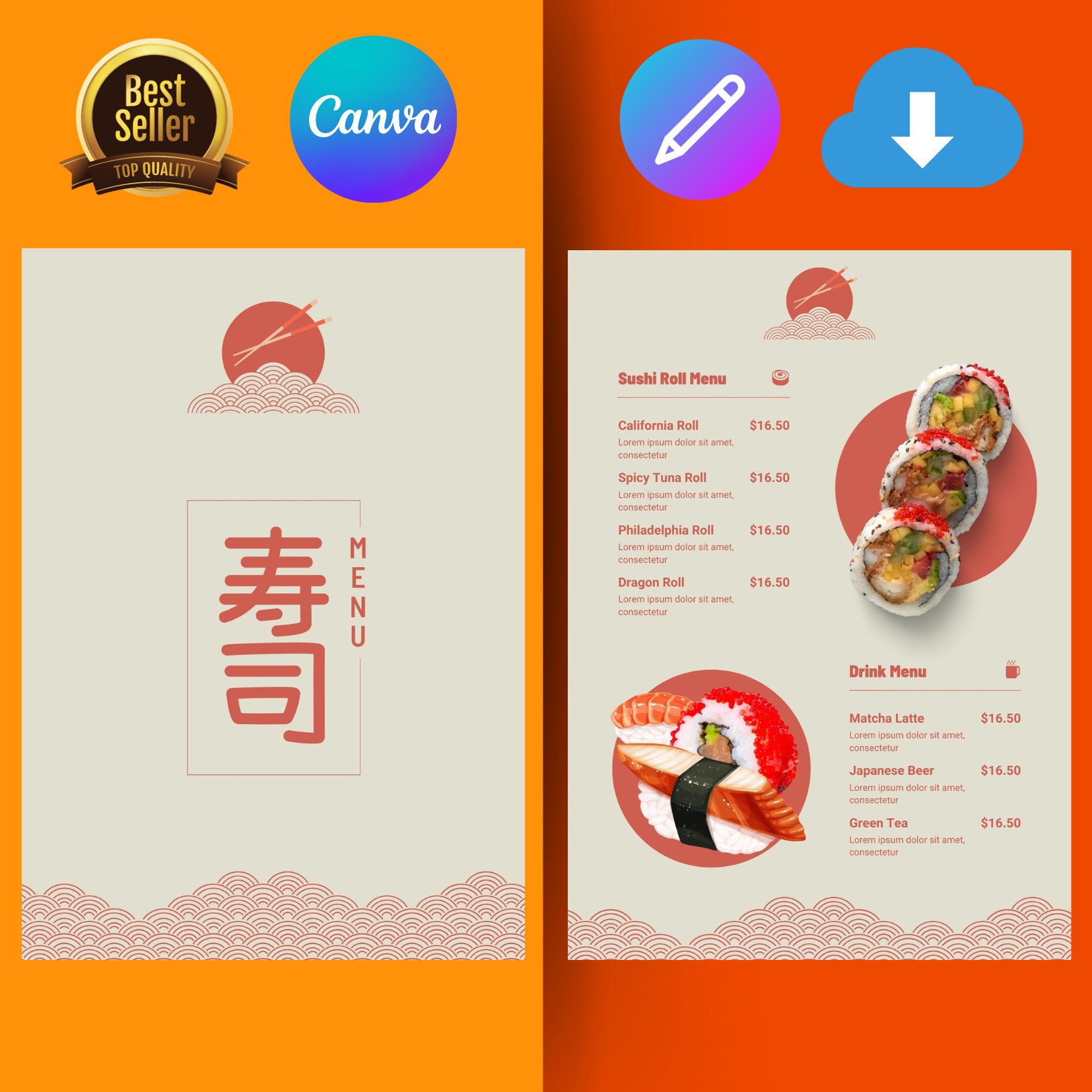 Hibachi Menu Card, Hibachi Dinner Menu, Hibachi Birthday Menu, Instant ...