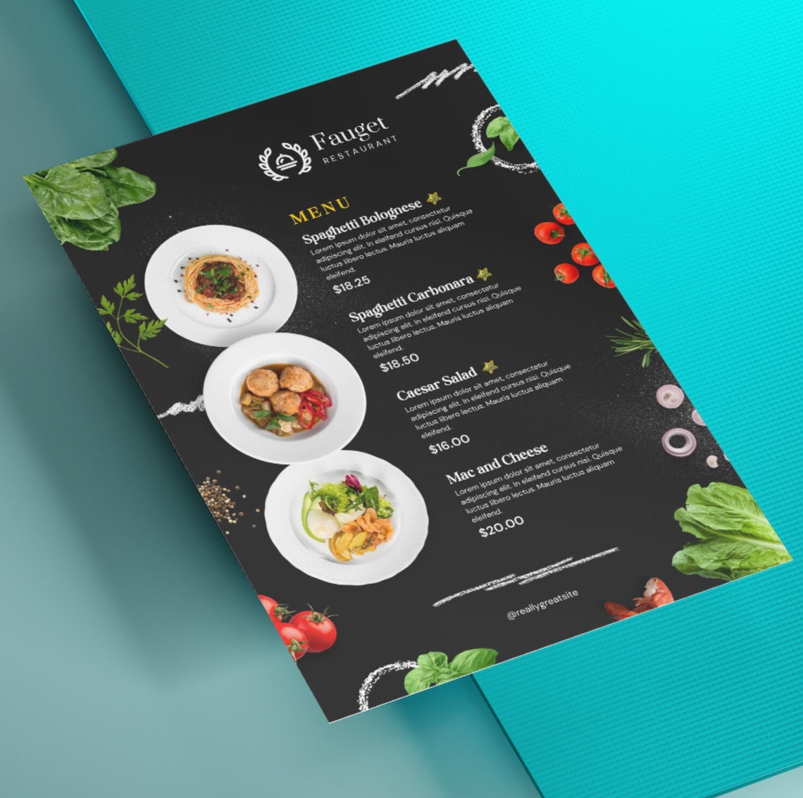 Restaurant Menu Template, Food Menu Template, Editable Restaurant Food ...