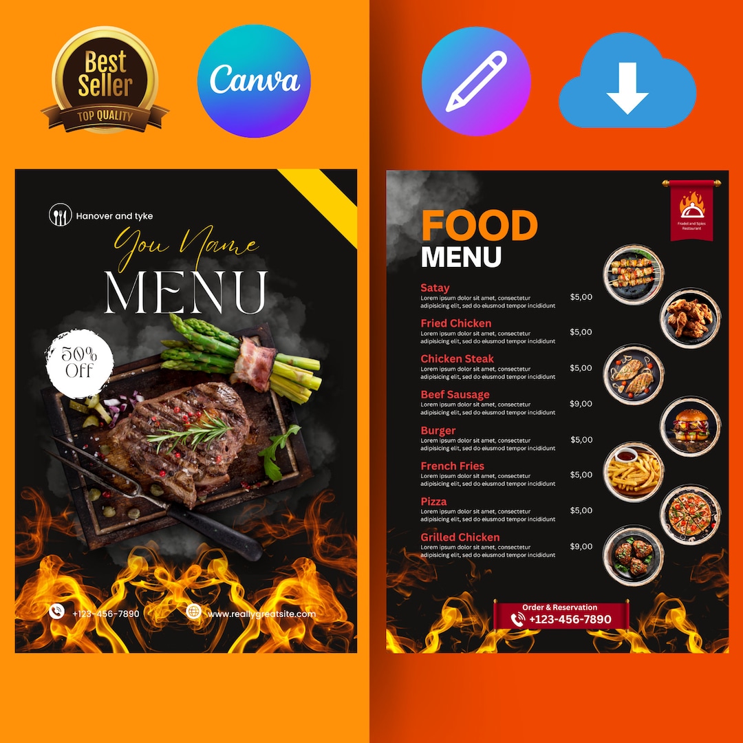 Customizable Restaurant and Fast Food Menu: Professional Design on ...