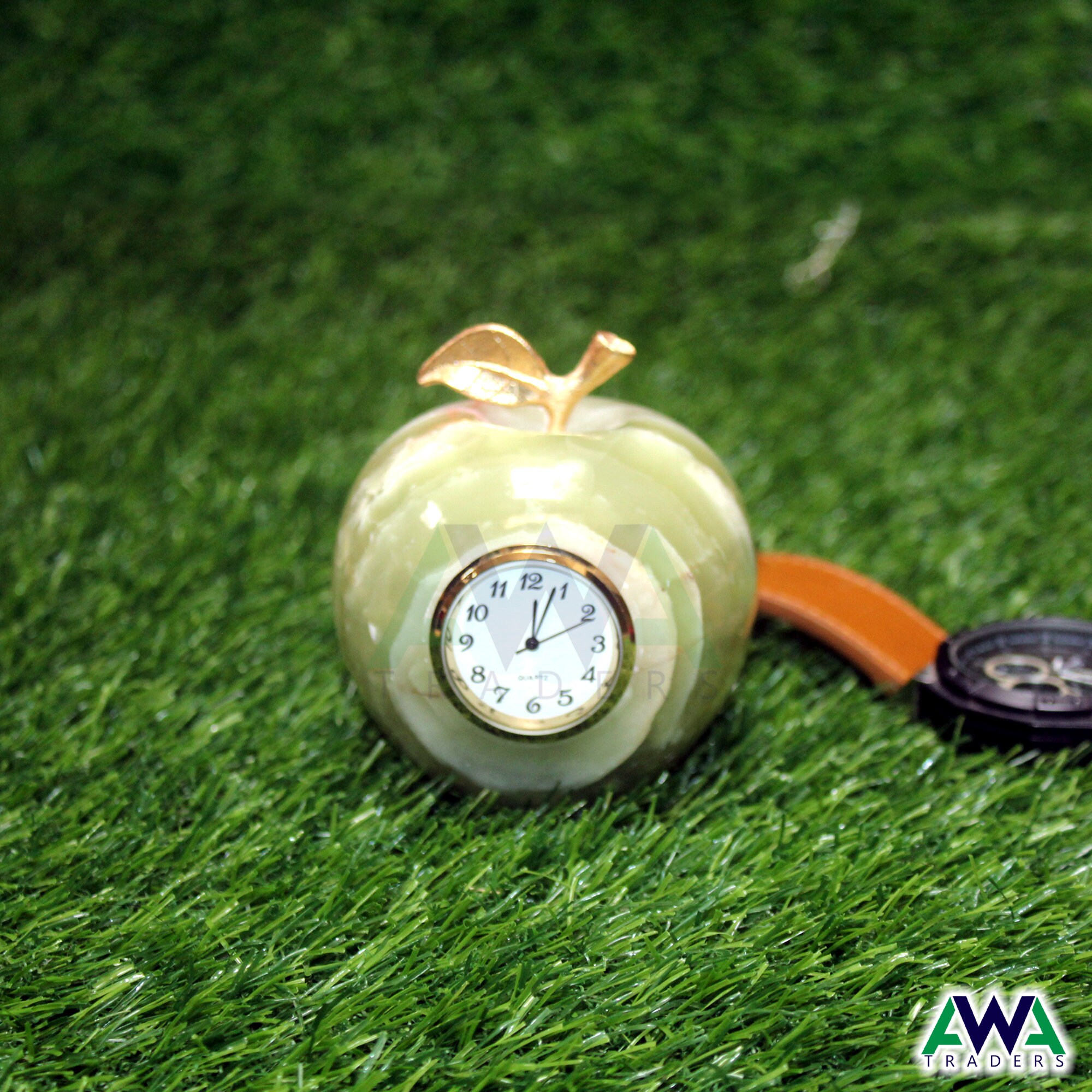 Apple Shaped Marble Desk & Table Clock, Apple Real Marble Special Décor ...