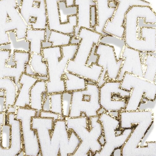 IRON-ON Glitter Chenille Varsity Letter Patches - Etsy