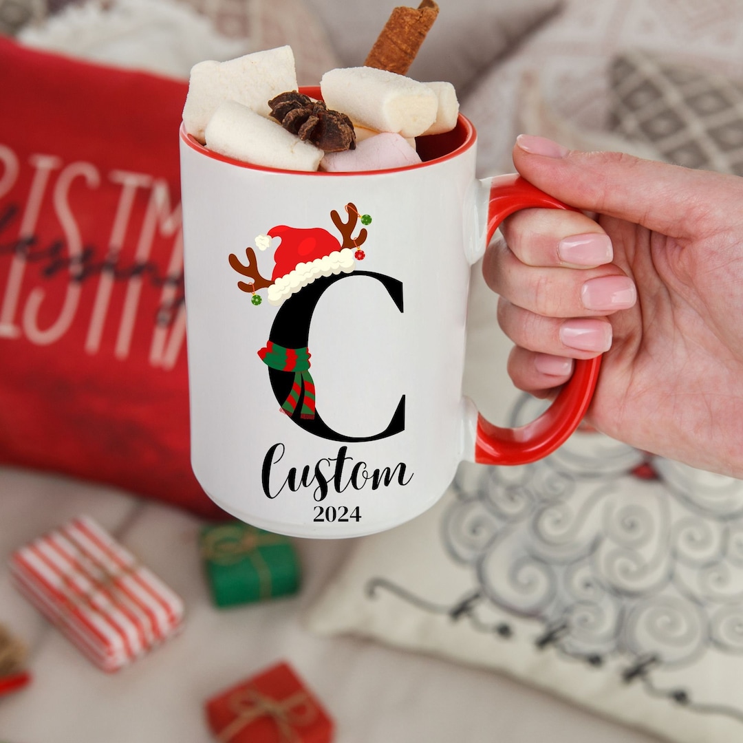 Custom Initial Hot Cocoa Mug, Personalized Hot Chocolate Mug, Custom ...