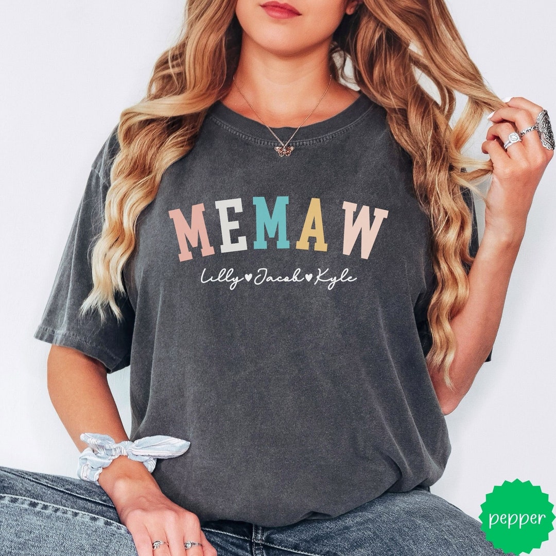 Custom Memaw Shirt, Memaw Shirt With Names, Personalized Memaw T-shirt ...
