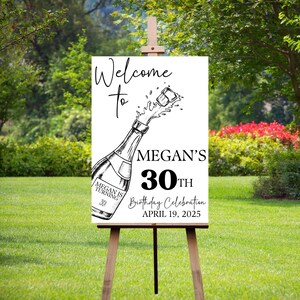 30TH Welcome Sign, Minimalist Birthday Sign for Girl, Whimsical ...