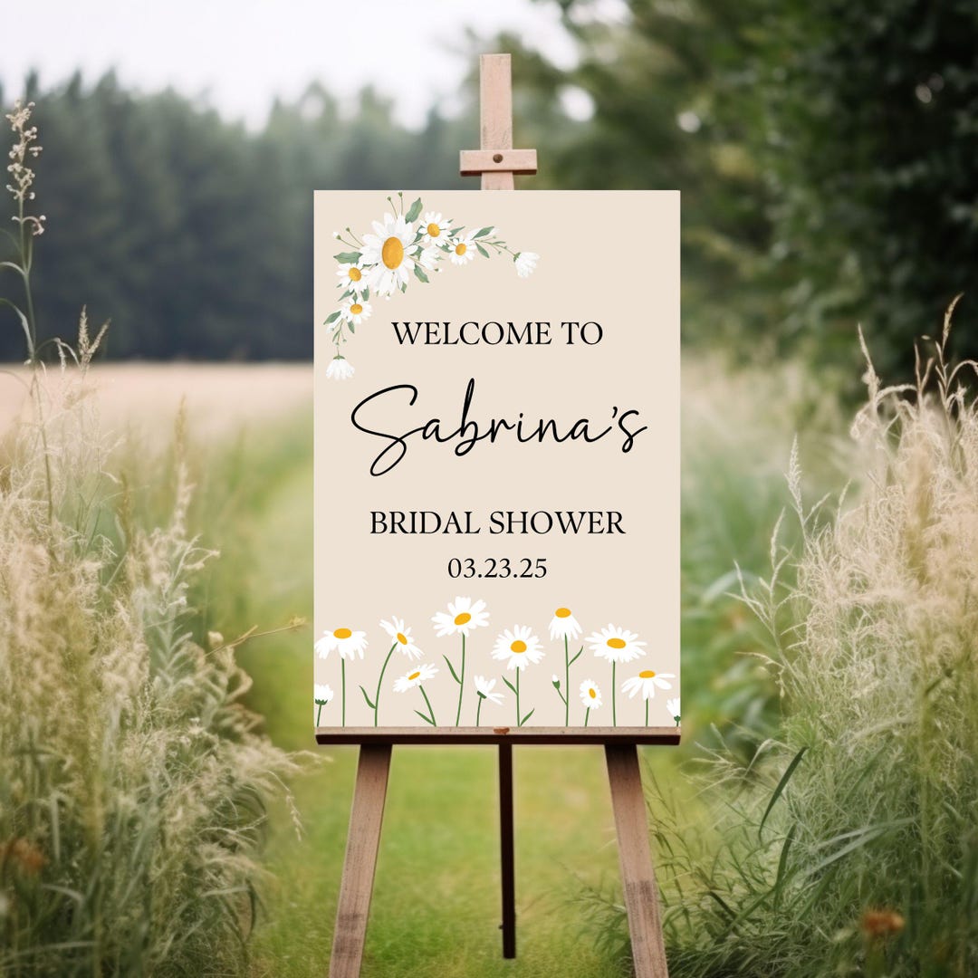 Wildflower Bridal Shower Welcome Sign, Floral Bridal Shower Entrance ...