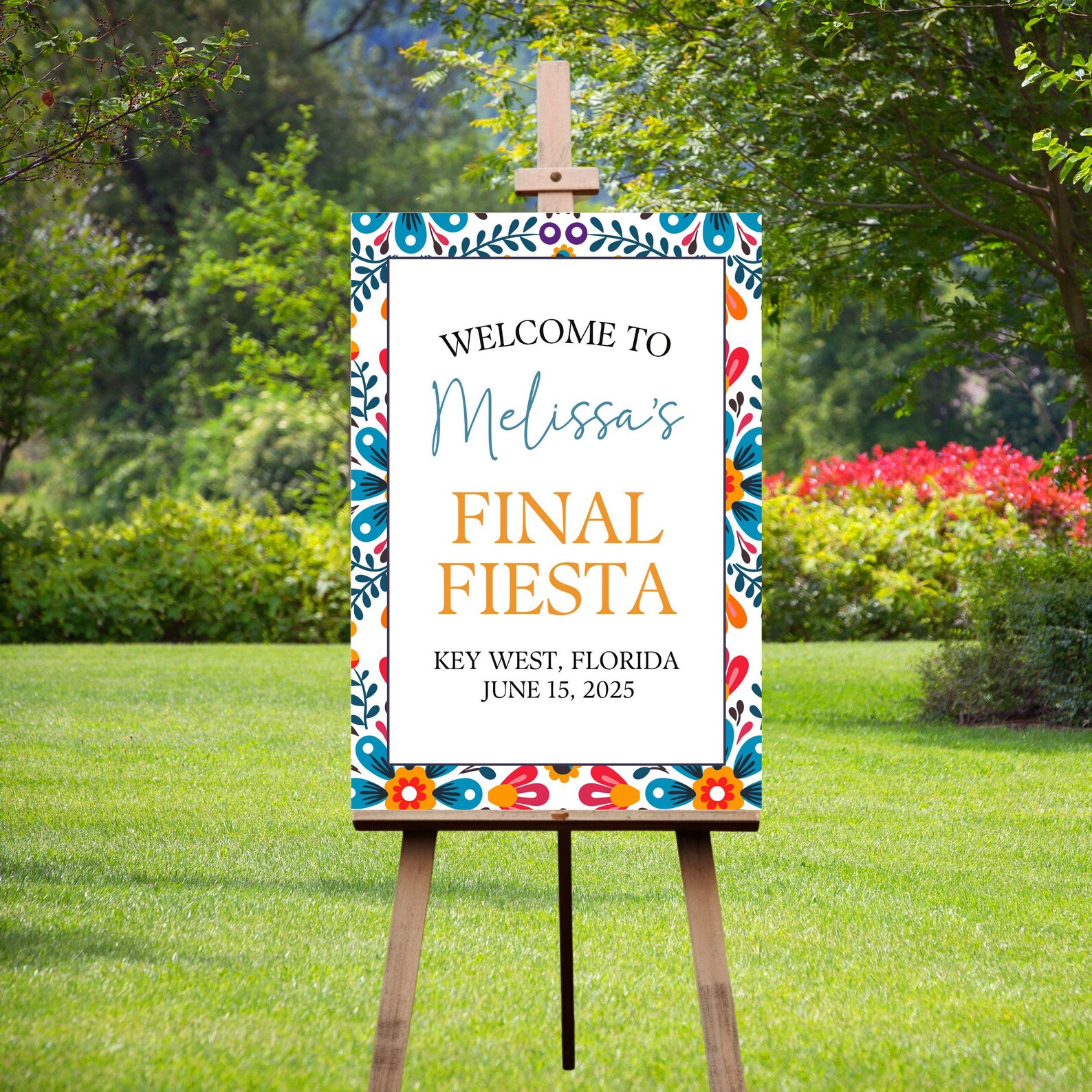 Final Fiesta Bachelorette Party Sign, Personalized Fiesta Bridal Shower ...