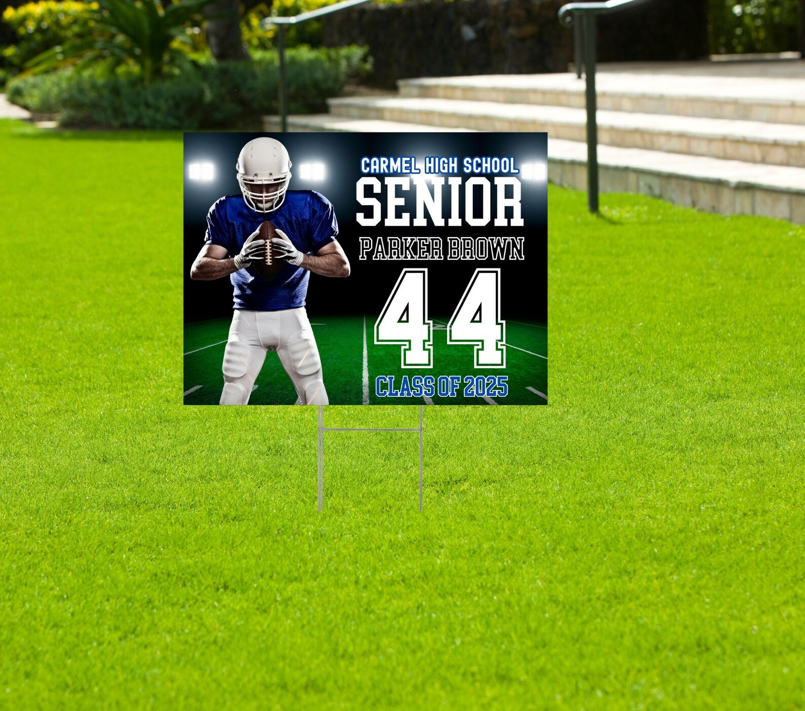 SENIOR Football Yard Sign, Custom Sports Yard Sign With Metal Stake ...