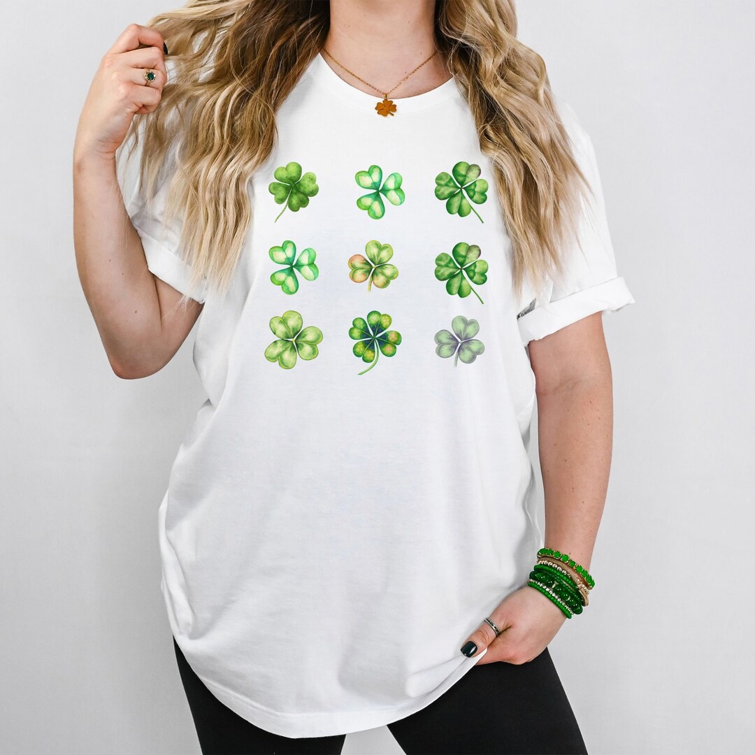 Watercolor Shamrock Shirt, Shamrock Shirt, Watercolor Shamrocks ...