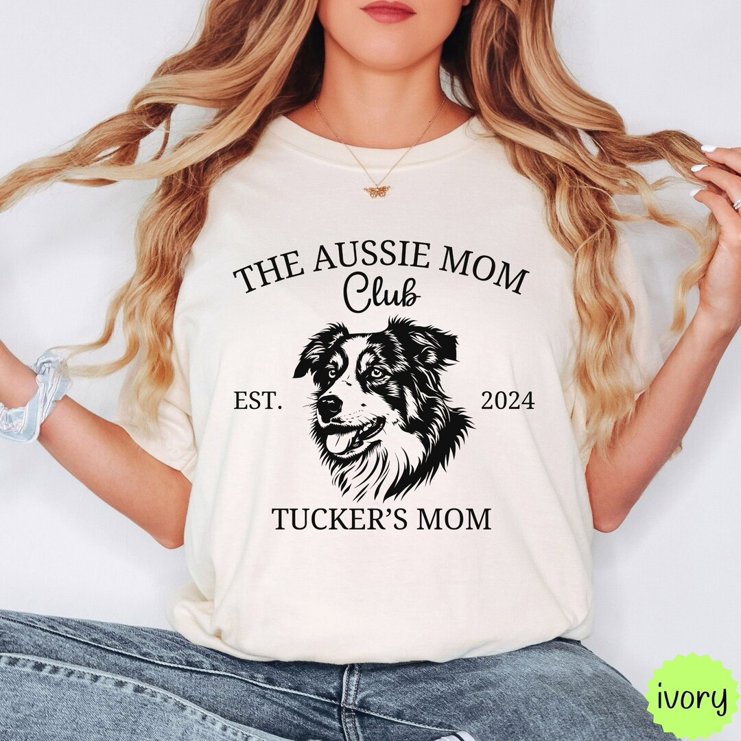 Personalized Aussie Mom Comfort Colors Shirt, Custom Aussie Gifts for ...