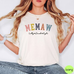 Custom Memaw Shirt, Memaw Shirt With Names, Personalized Memaw T-shirt ...