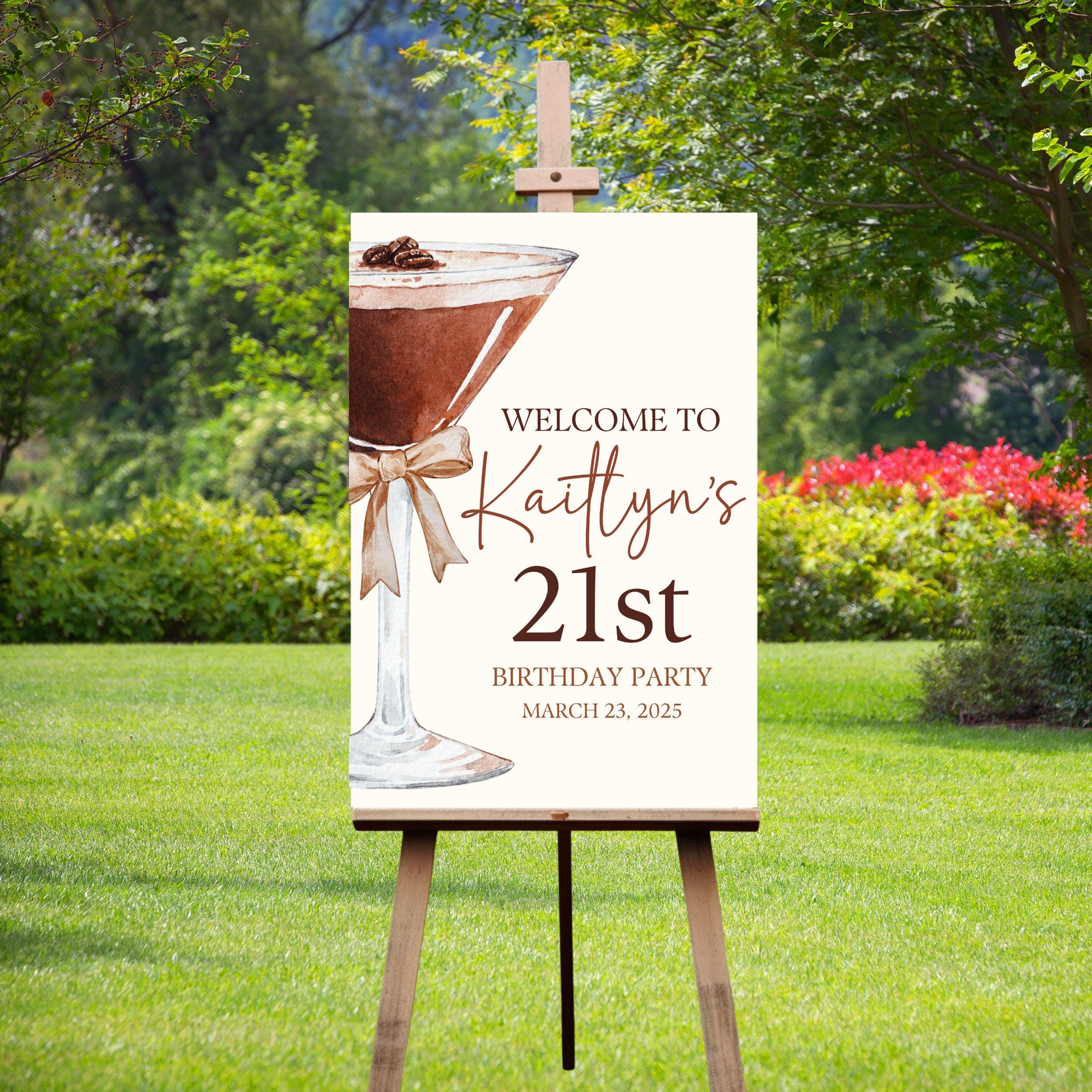 A Tini Bit Older Birthday Party Welcome Sign, Custom Martini Themed ...