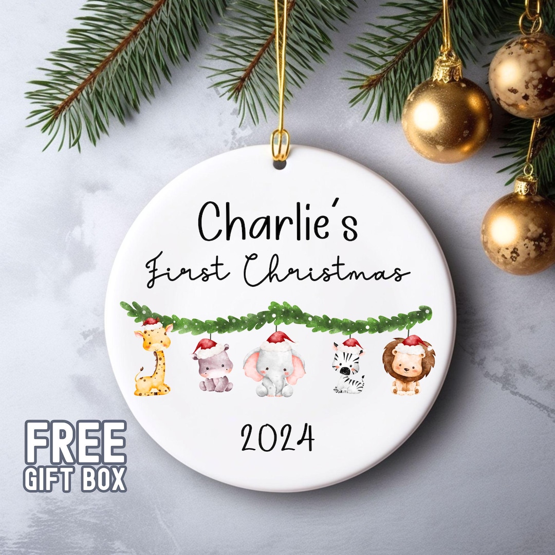 Babys First Christmas Ornament, Baby 1st Christmas Ornament, Custom ...