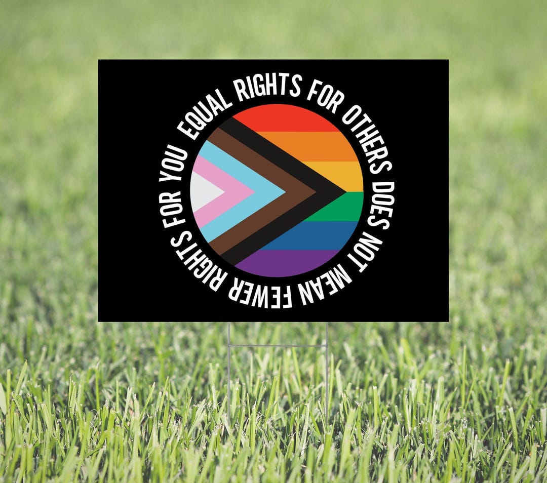 Equal Rights Pride Yard Sign, LGBTQ+ Support Lawn Sign, Love is Love ...