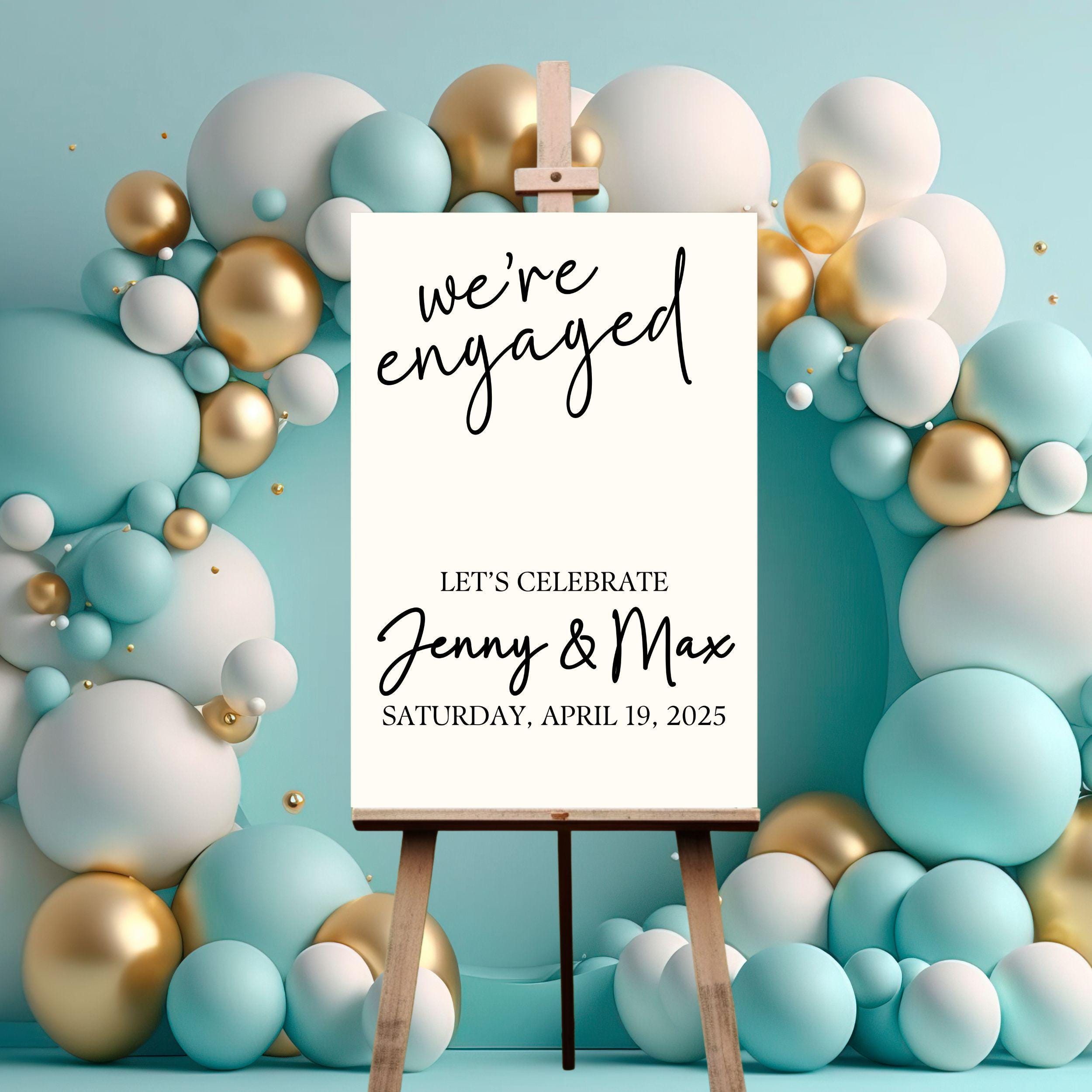 We're Engaged, Custom Welcome Sign for Engagement Announcement ...