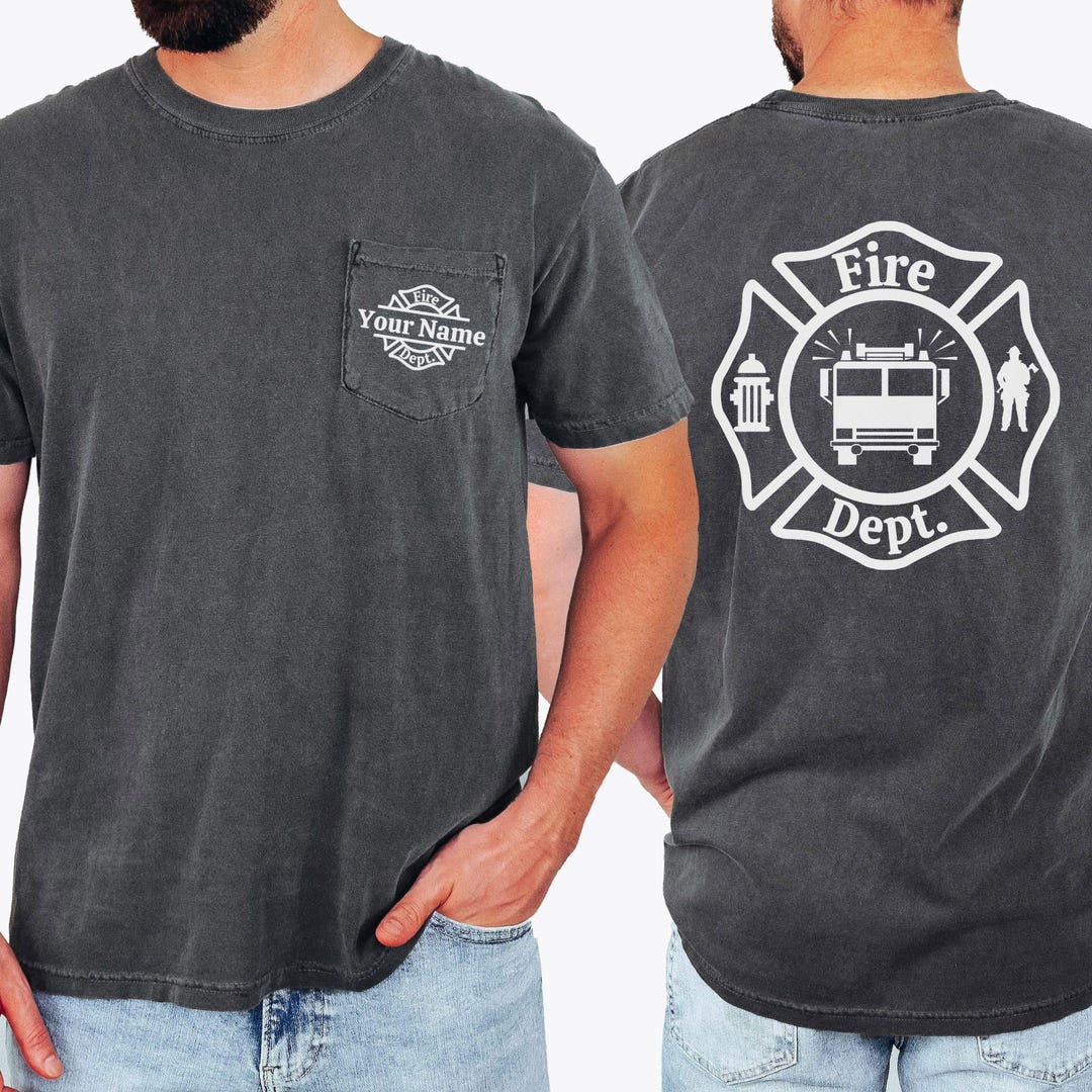 Fire Department Pocket Shirt, Firefighter T-shirt, Fireman Tee, Gift ...