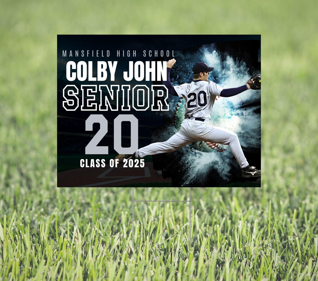 SENIOR Baseball Yard Sign, Custom Sports Yard Sign With Metal Stake ...