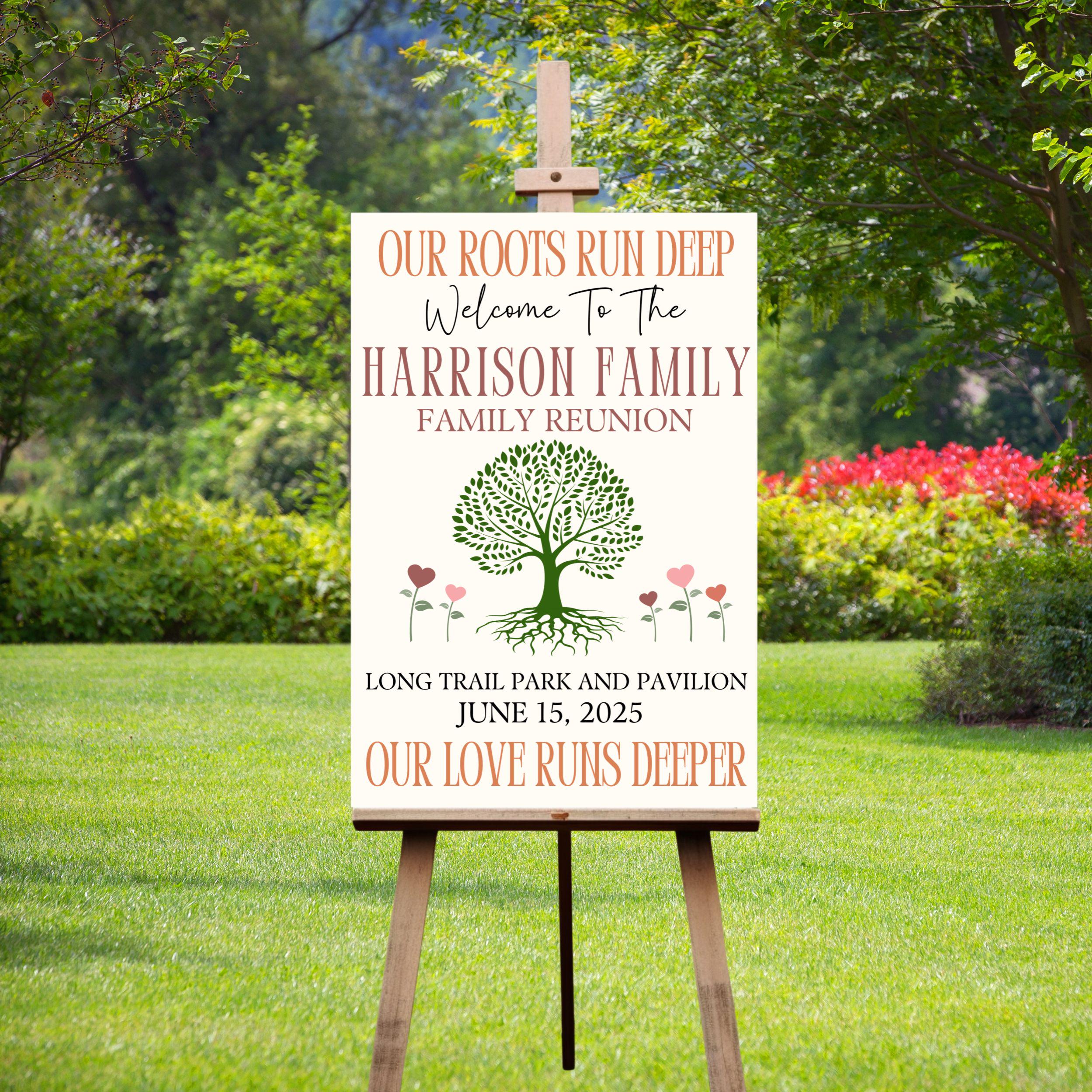 Family Reunion Welcome Sign, Family Tree Sign Family Reunion Decor, Our ...