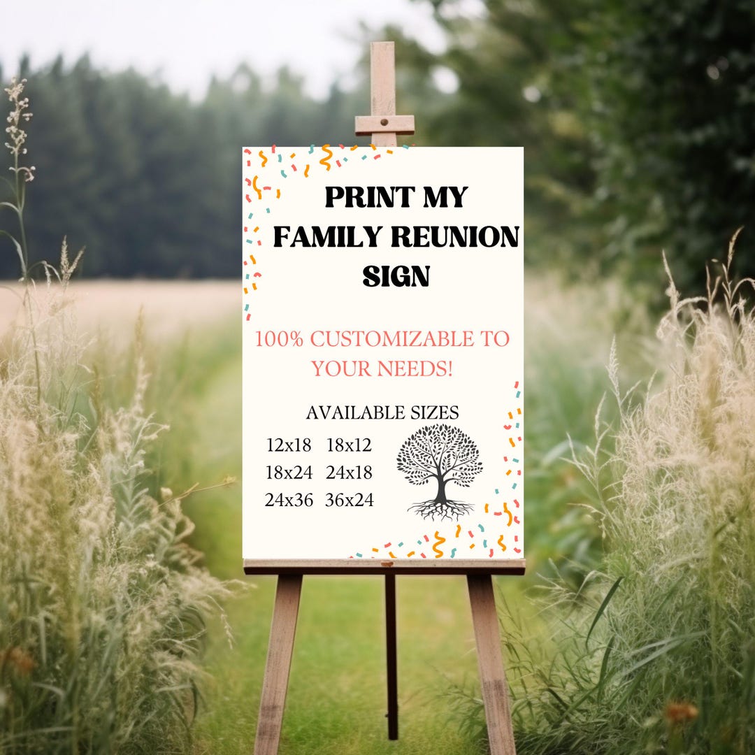 Custom Family Reunion Welcome Sign Board Printing Service, Print Your ...