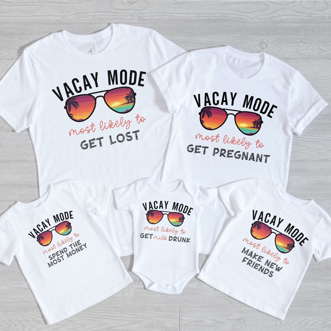 Matching Shirts for Friends Vacation, Vacay Mode Shirts for Girl Trip Vacation, Summer Vacation ...
