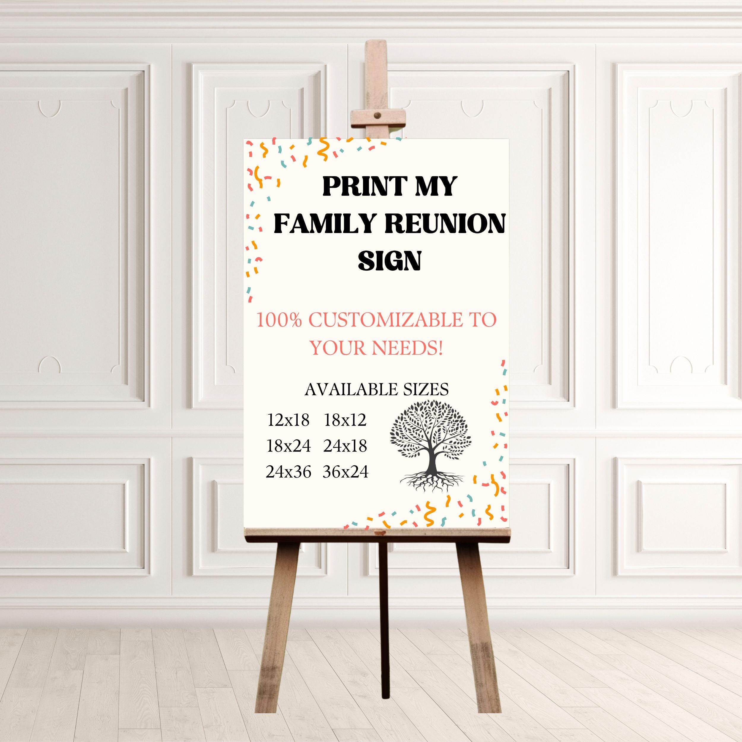 Custom Family Reunion Welcome Sign Board Printing Service, Print Your ...