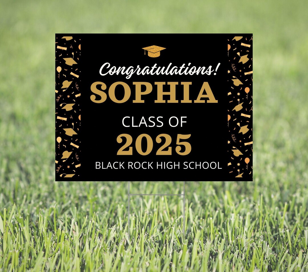 Graduation Senior Sign 2025 With H-stake, Class of Graduate Yard Sign ...
