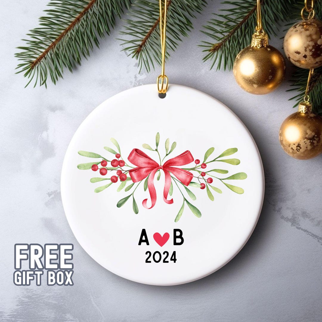 Personalized Couple Initial Ornaments, 2024 Couples Ornament Custom ...