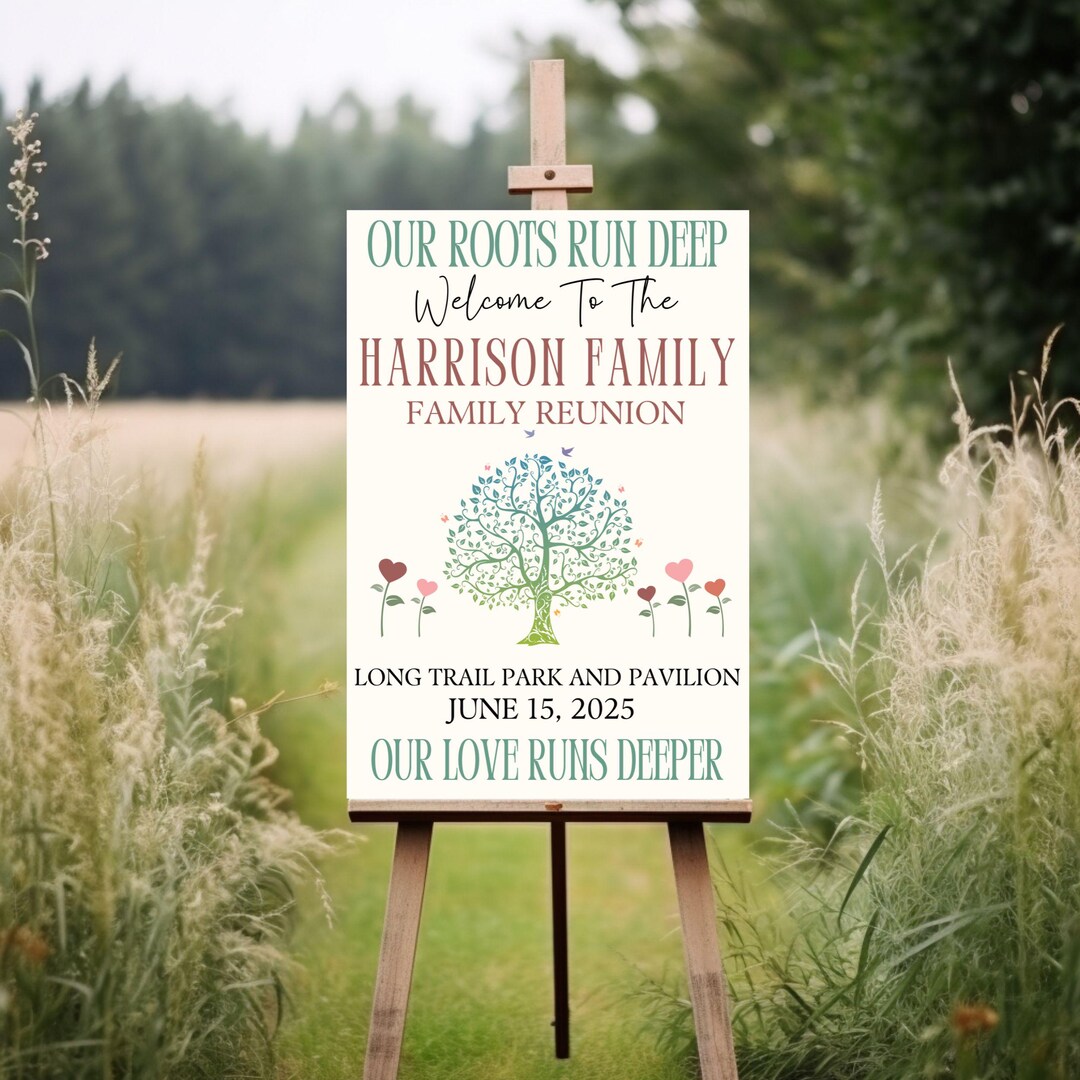 Family Reunion Welcome Sign, Family Tree Sign Family Reunion Decor, Our ...