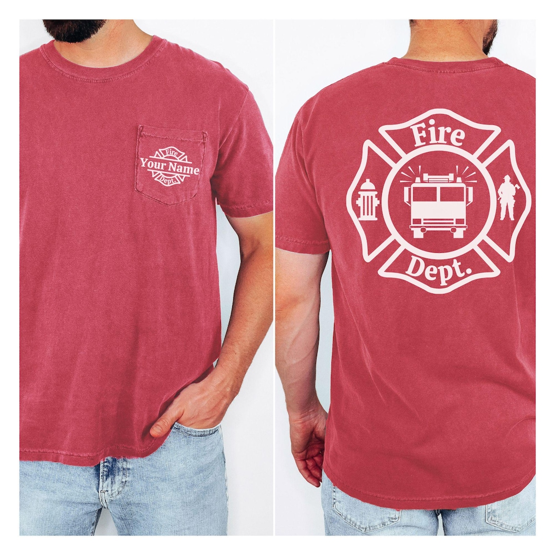 Fire Department Pocket Shirt, Firefighter T-shirt, Fireman Tee, Gift ...