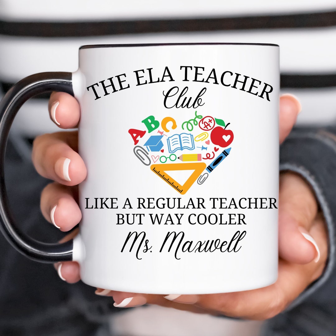 Ela English Language Arts Teacher Mug, Personalize Teacher Coffee Mug ...