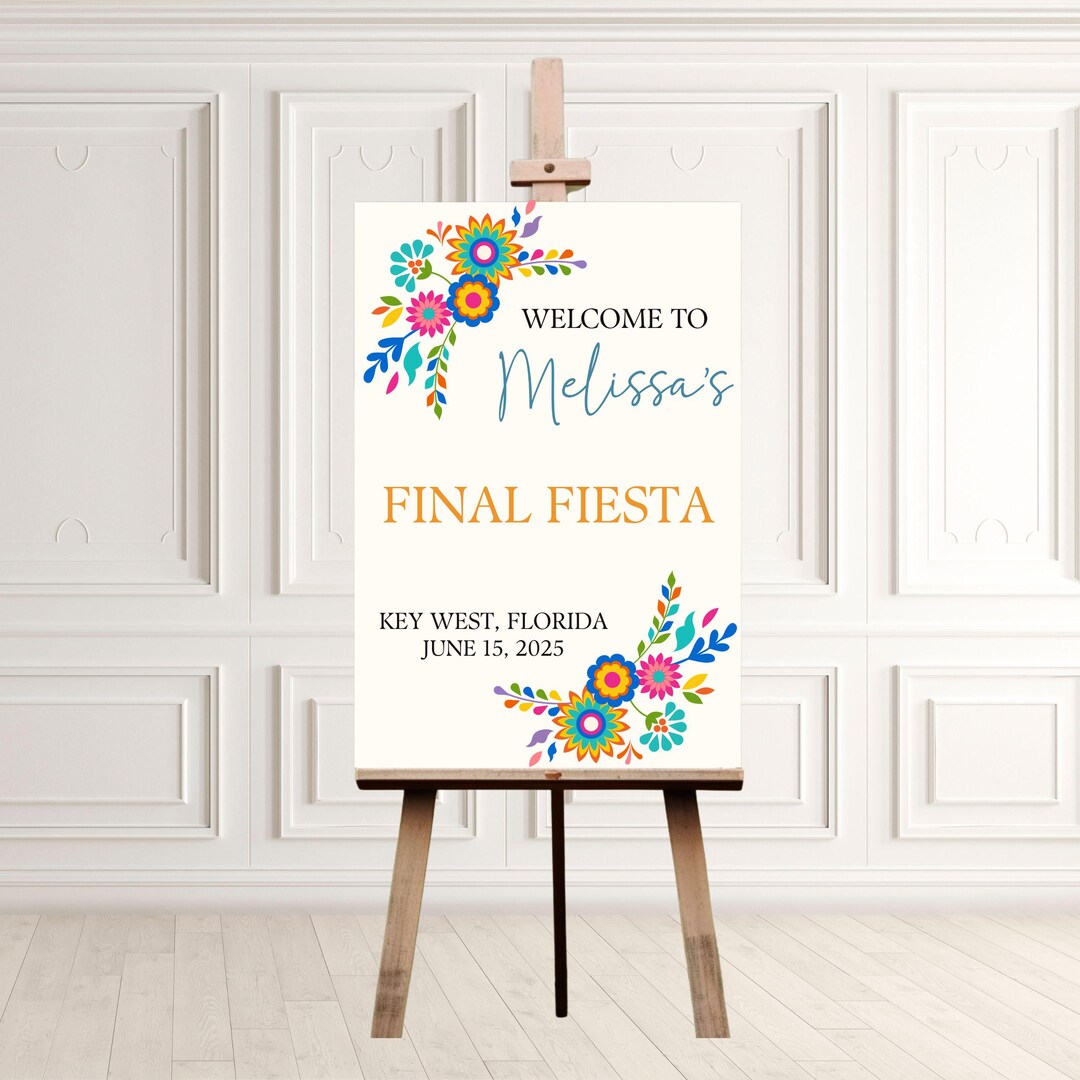 Final Fiesta Bachelorette Party Sign, Personalized Fiesta Bridal Shower ...