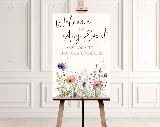 Digital Welcome Sign, Custom Welcome Sign, Birthday Decorations ...