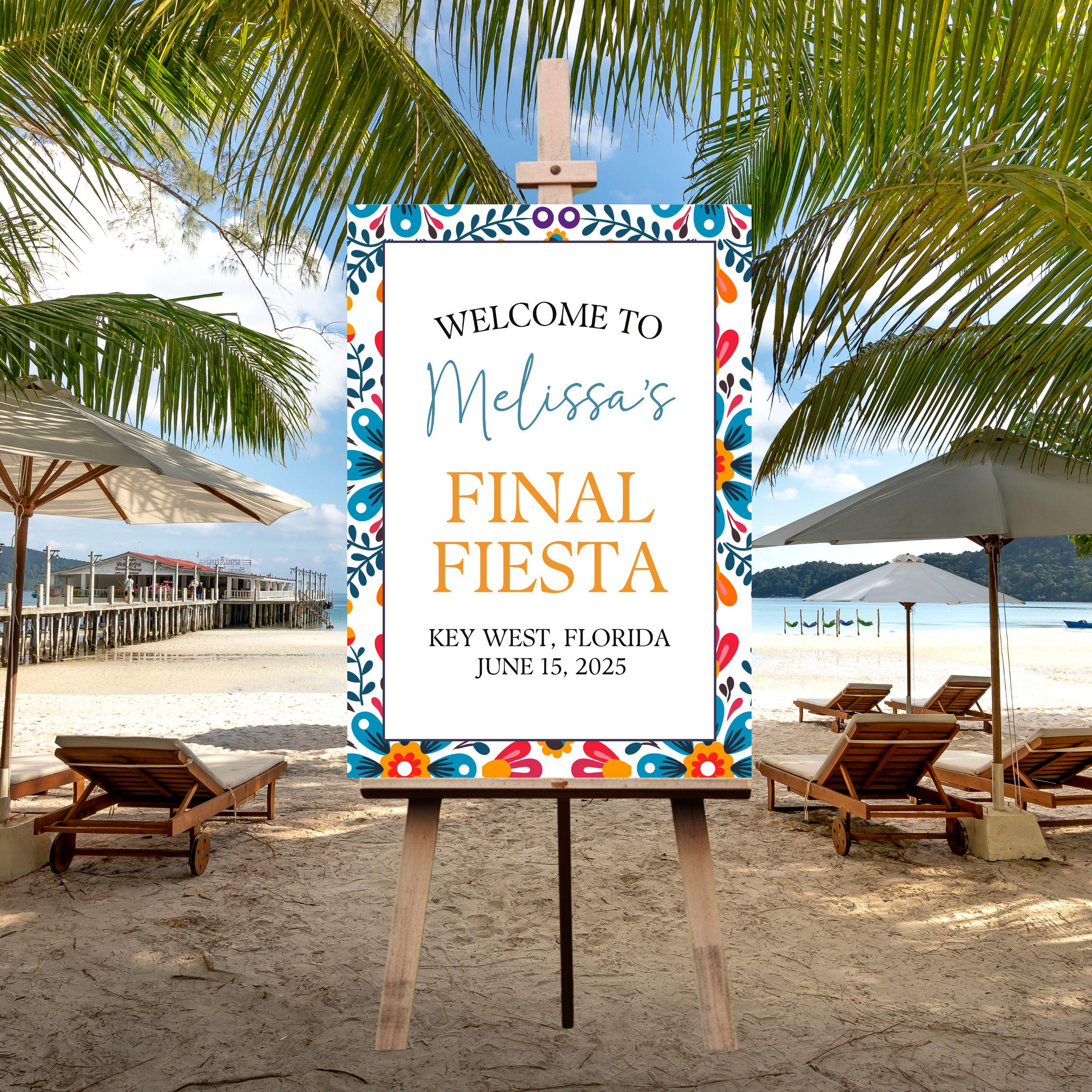 Final Fiesta Bachelorette Party Sign, Personalized Fiesta Bridal Shower ...