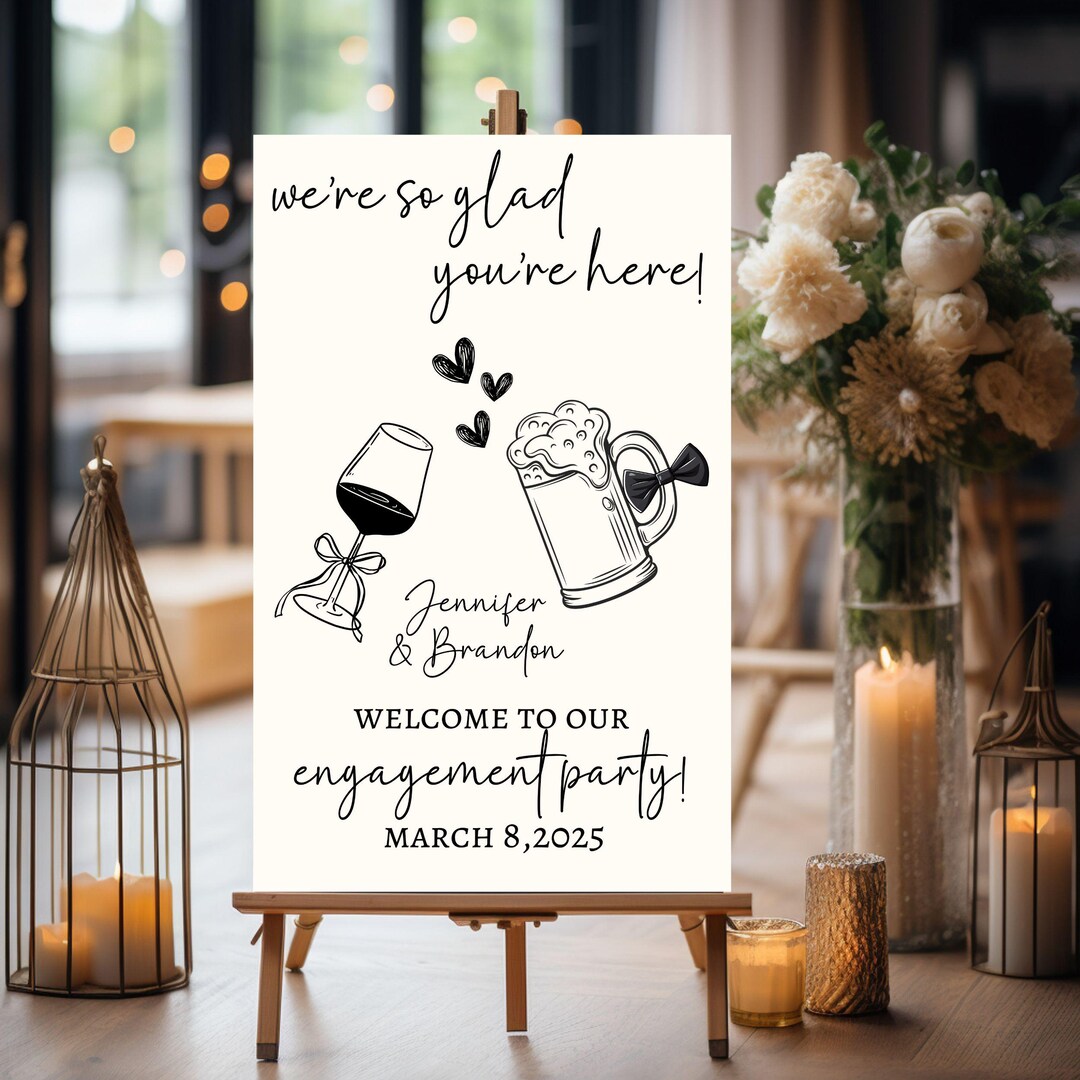We're so Glad You're Here Sign for Engagement Party Entrance Sign ...