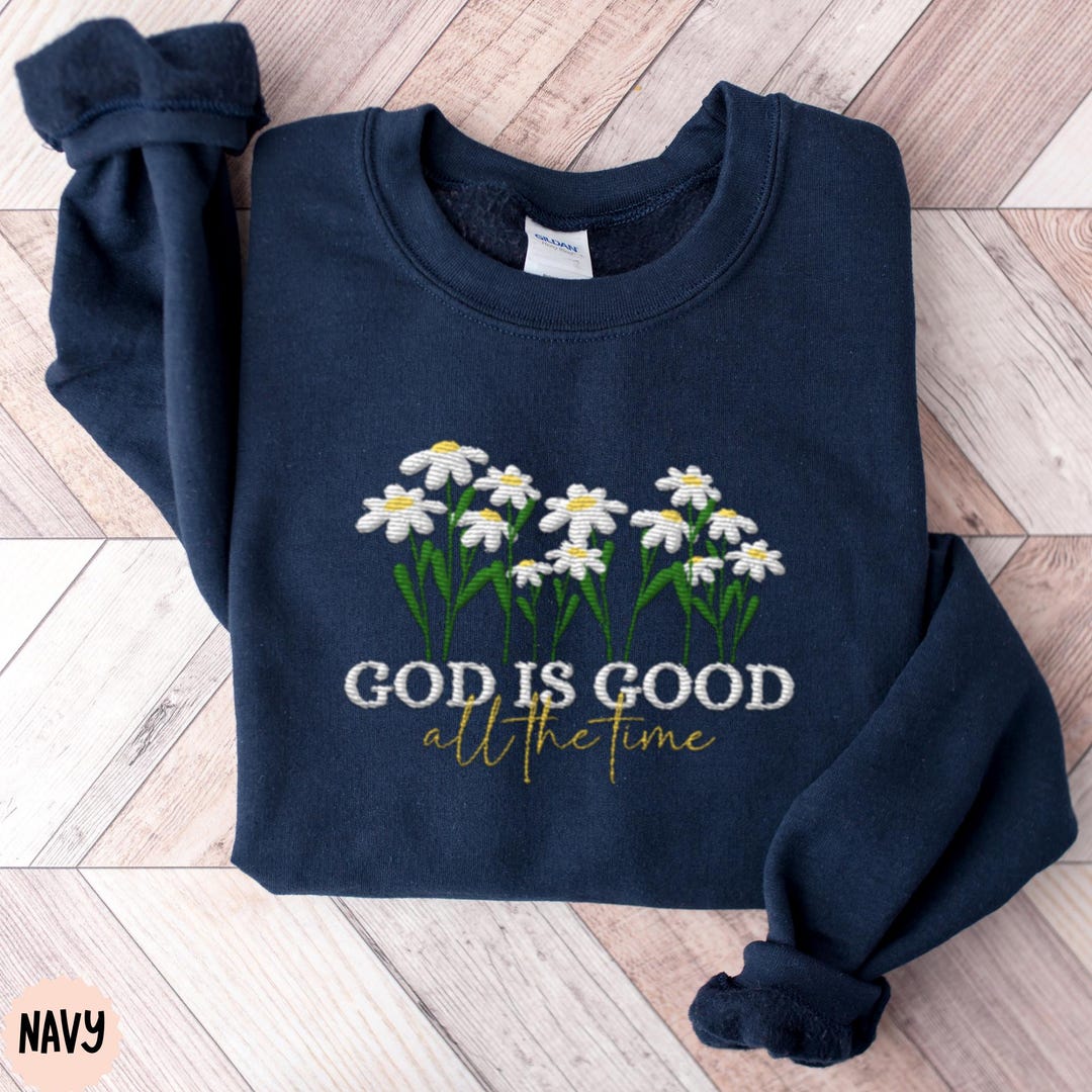 Embroidered God is Good Wildflower Sweatshirt, Botany Embroidered ...
