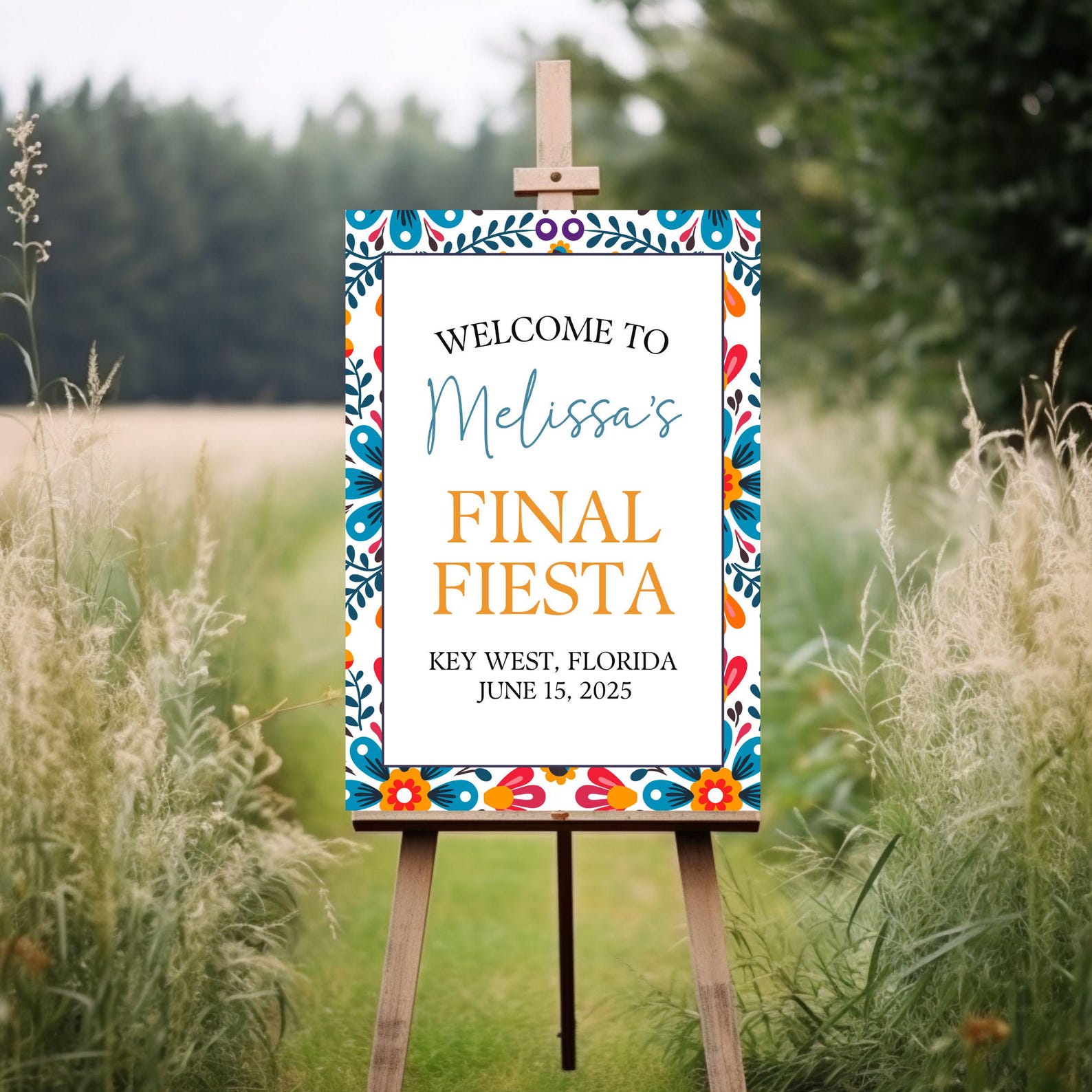 Final Fiesta Bachelorette Party Sign, Personalized Fiesta Bridal Shower ...