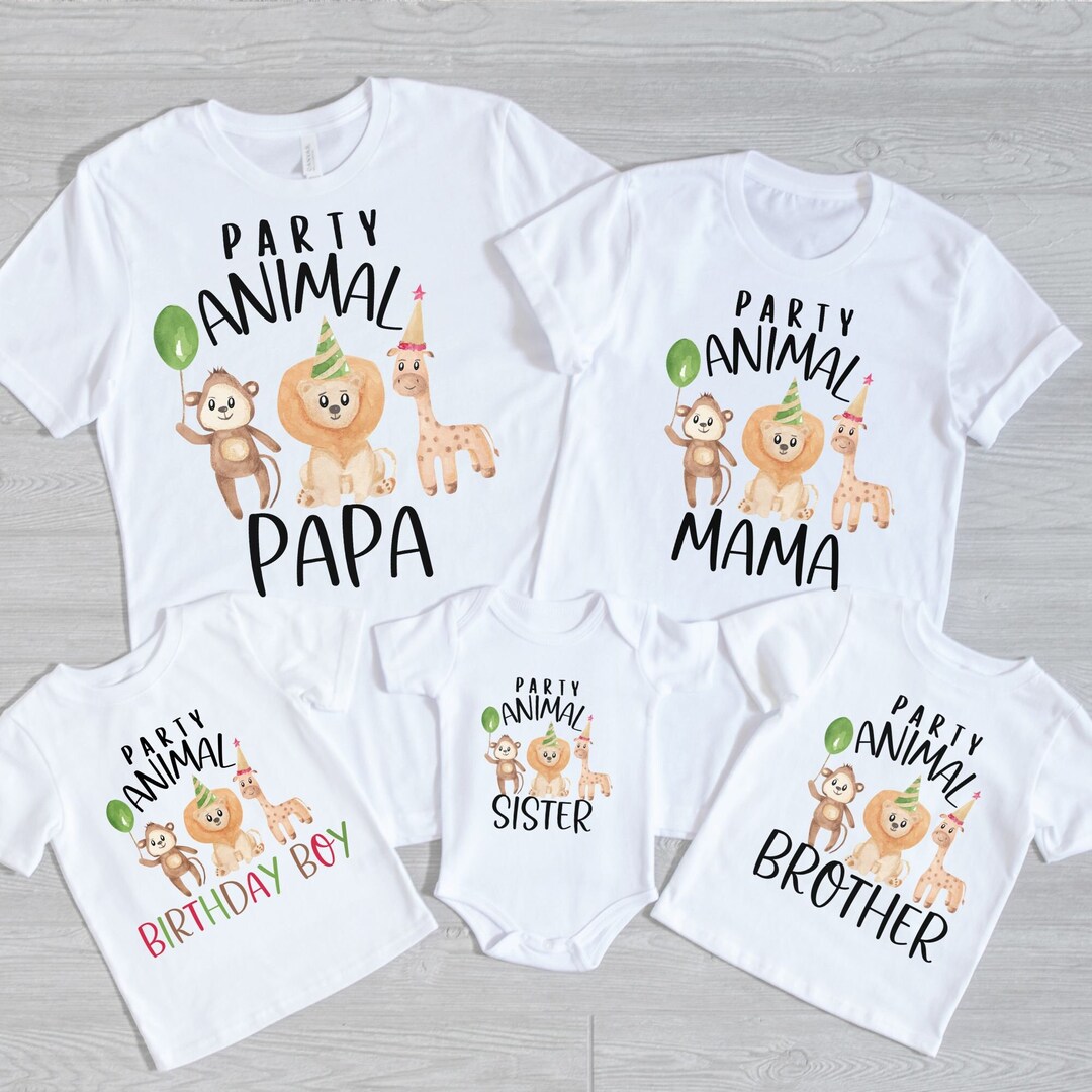 Party Animal Shirt, Family Zoo Birthday Party Shirts, Animal Theme ...