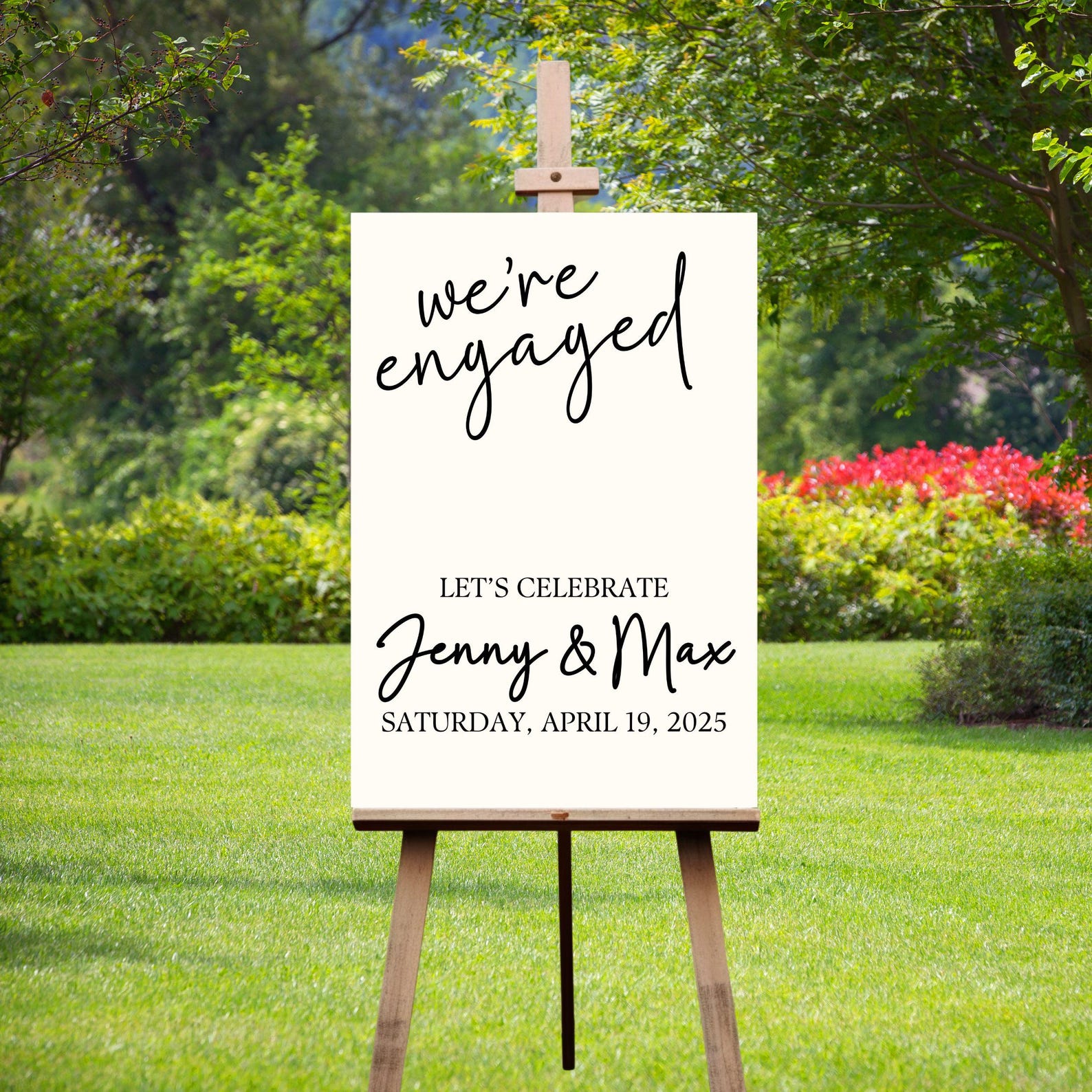 We're Engaged, Custom Welcome Sign for Engagement Announcement ...