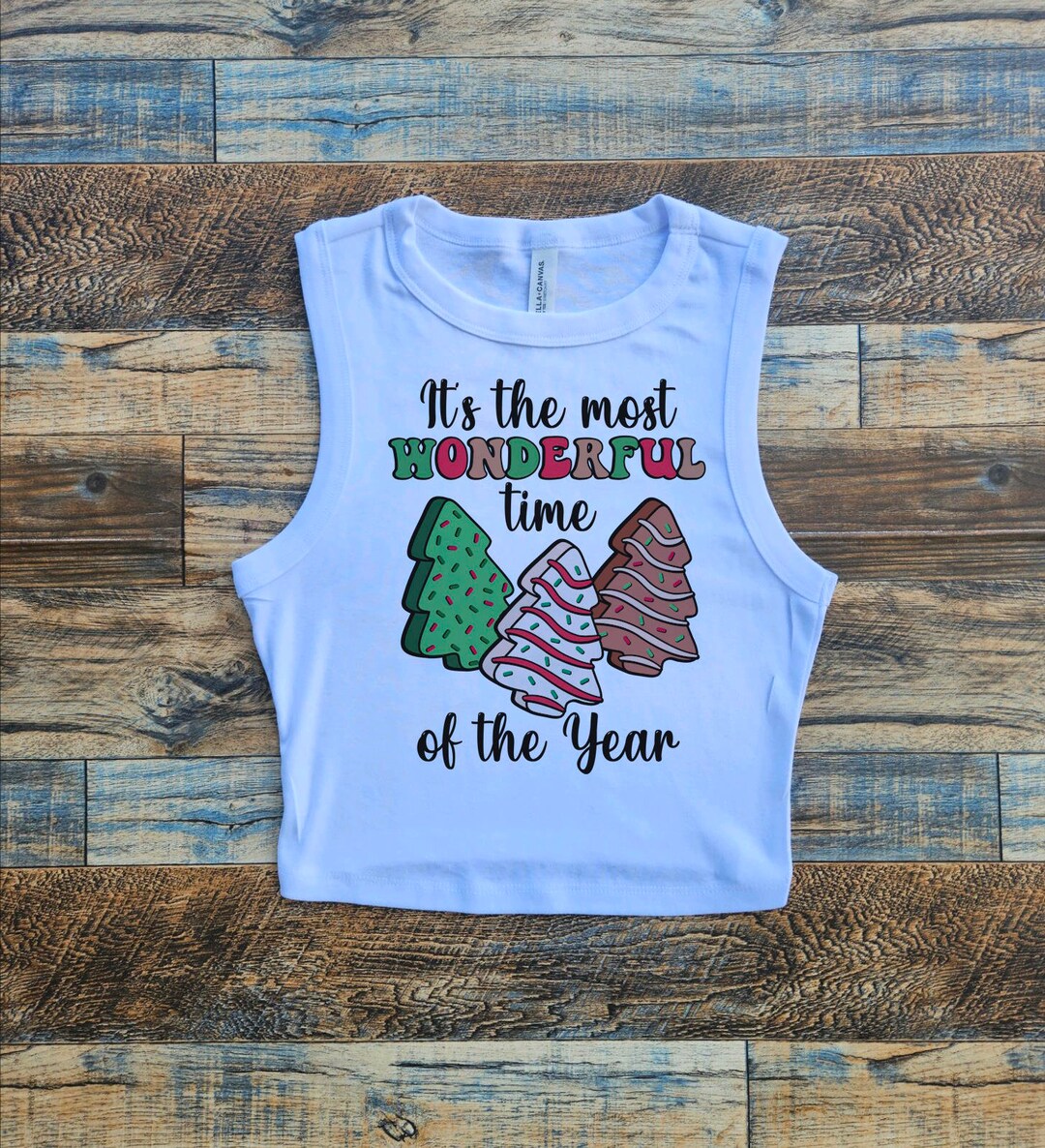 Christmas Tree Crop, Most Wonderful Time Year, Cake Tree Baby Tee ...
