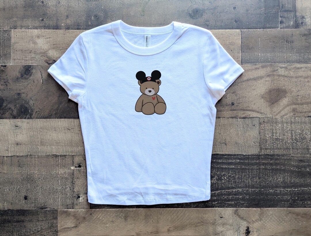 Mickey Teddy Bear Crop, Stuffy Bow Crop, Mouse Y2k Tshirt, Cute ...